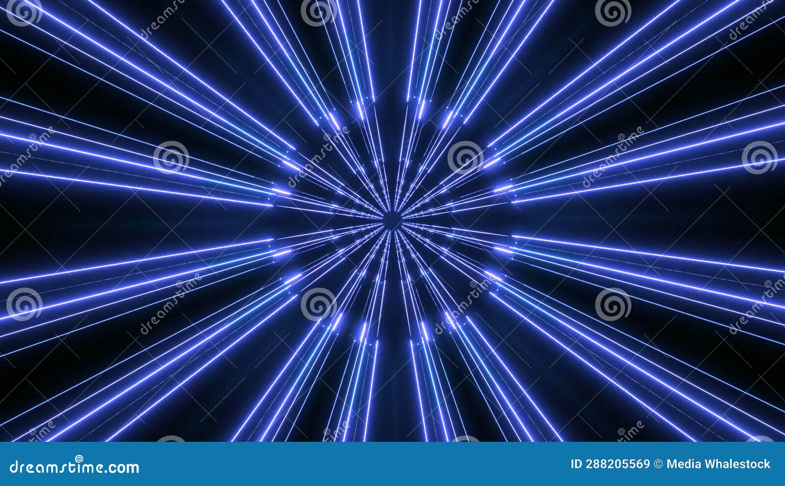 Flying Inside Neon Tunnel with Rays of Light. Design. Blinking Lights ...