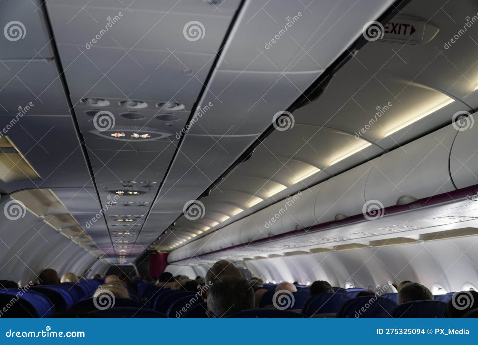 Flying Inside Passenger Airplane Stock Photo - Image of passenger ...
