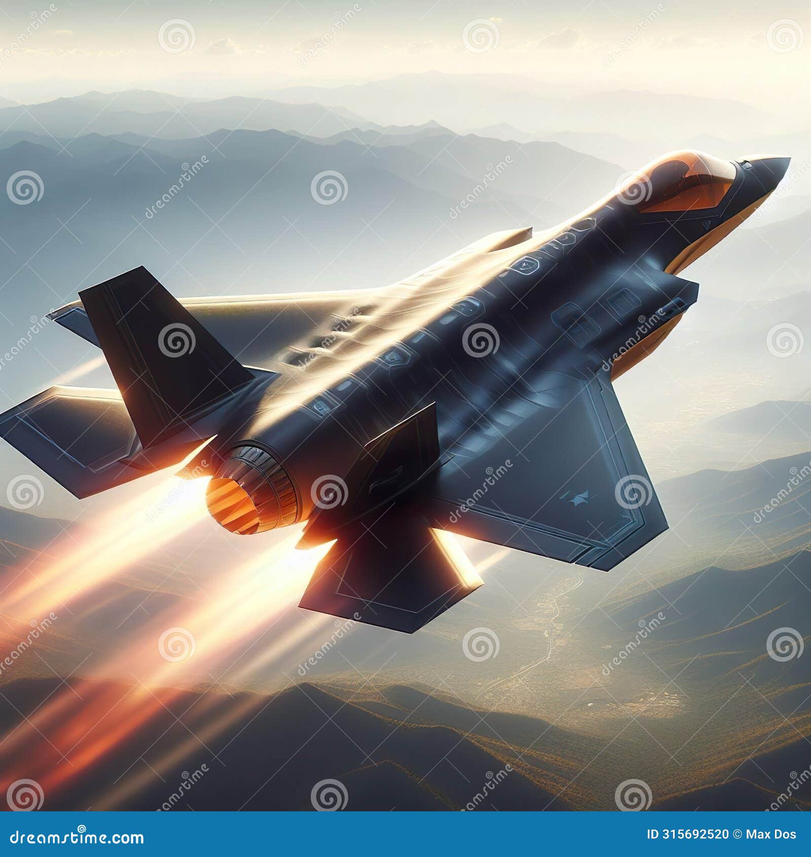 A Flying Jet of the Type F-35 Stock Illustration - Illustration of ...