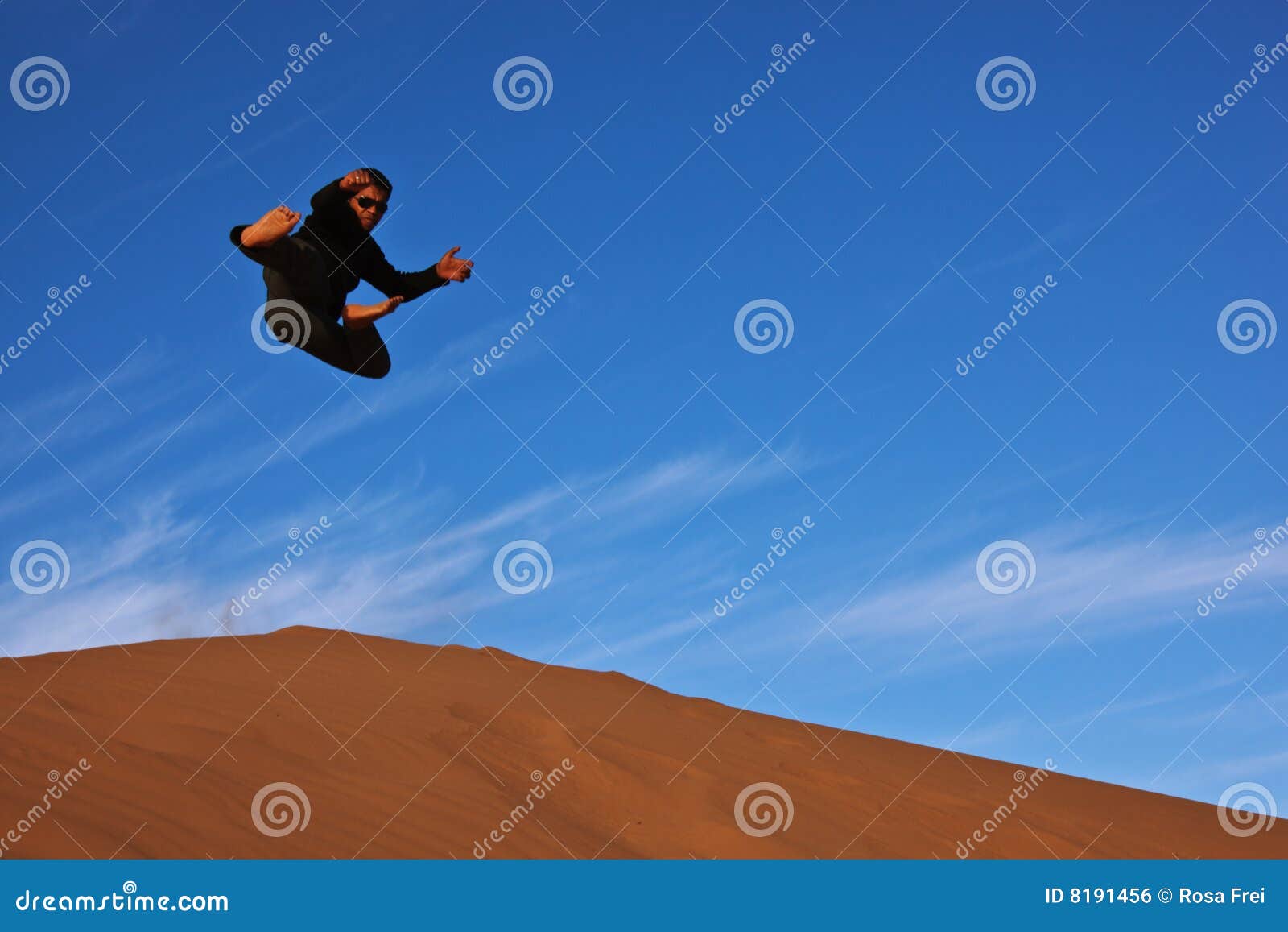 Flying karate man stock photo. Image of punching, black - 8191456