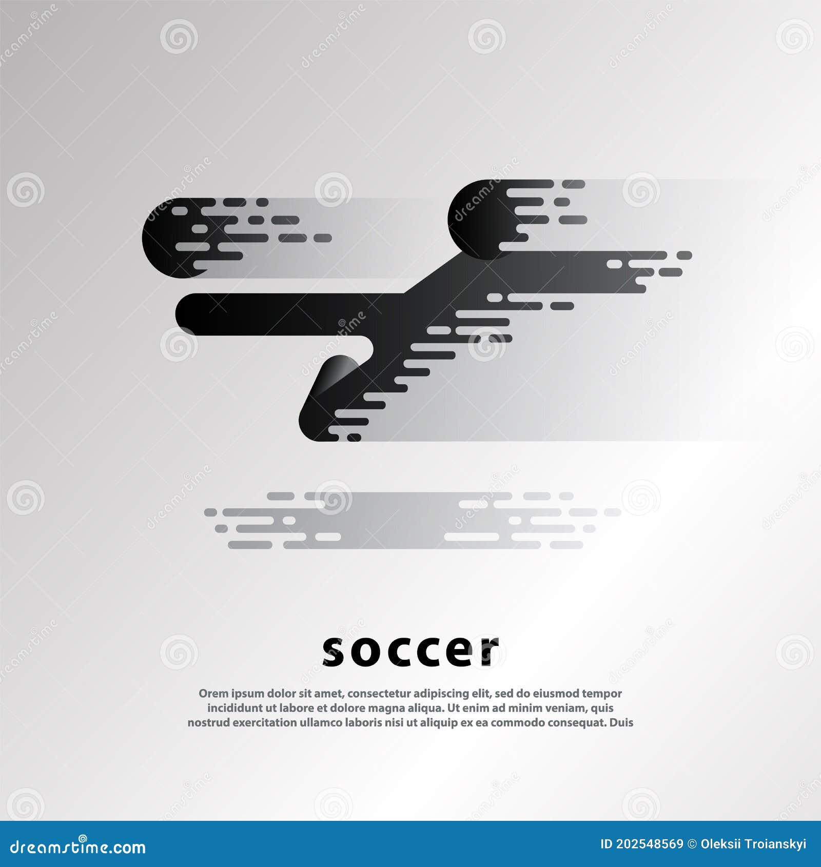 Flying Kick by Soccer Player. Flat Abstract Soccer Illustration with ...