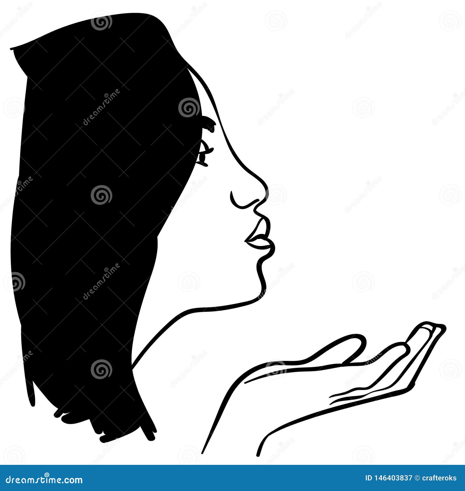 Flying Kiss Vector Illustration by Crafteroks Stock Vector ...