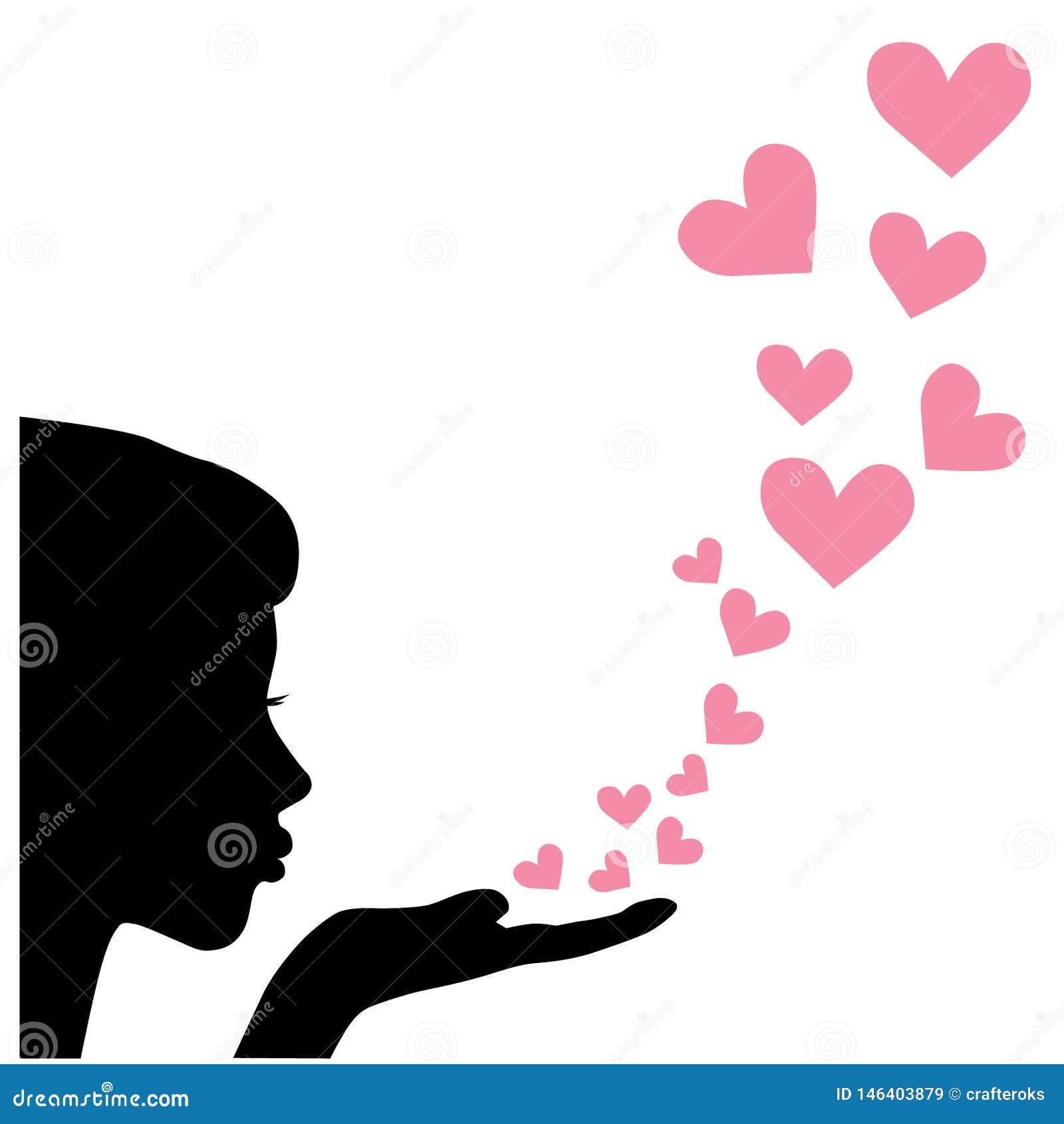 Flying Kiss Vector Illustration by Crafteroks Stock Vector ...