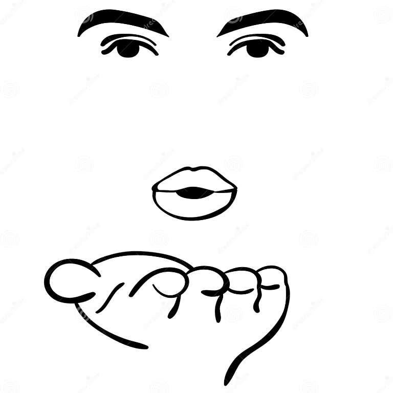 Flying Kiss Vector Illustration by Crafteroks Stock Vector ...