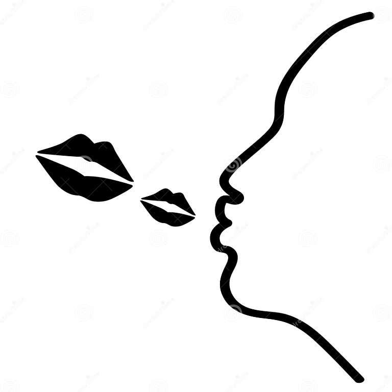 Flying Kiss Vector Illustration by Crafteroks Stock Vector ...