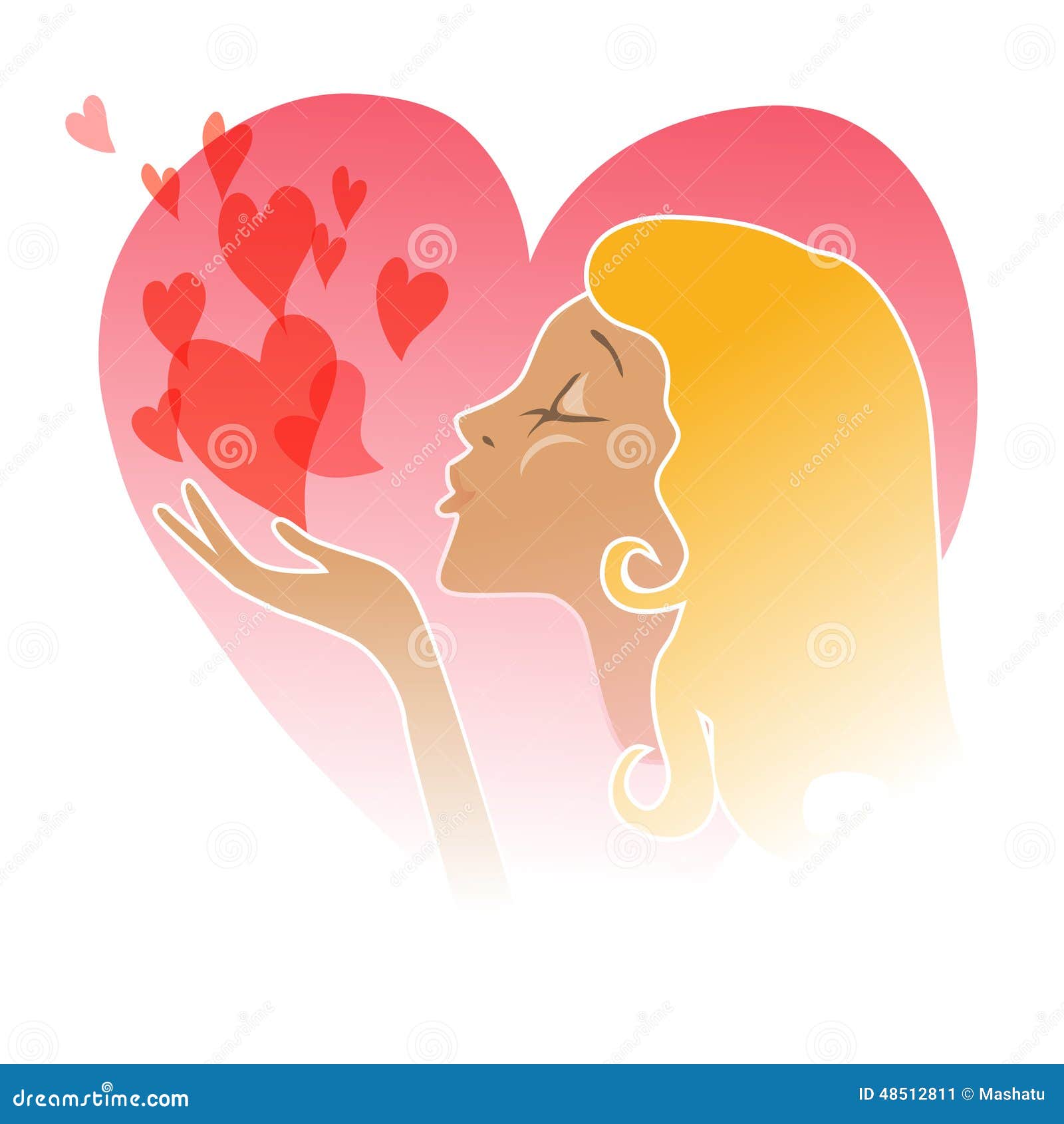 Flying Kiss - Vector stock vector. Illustration of emotion - 48512811