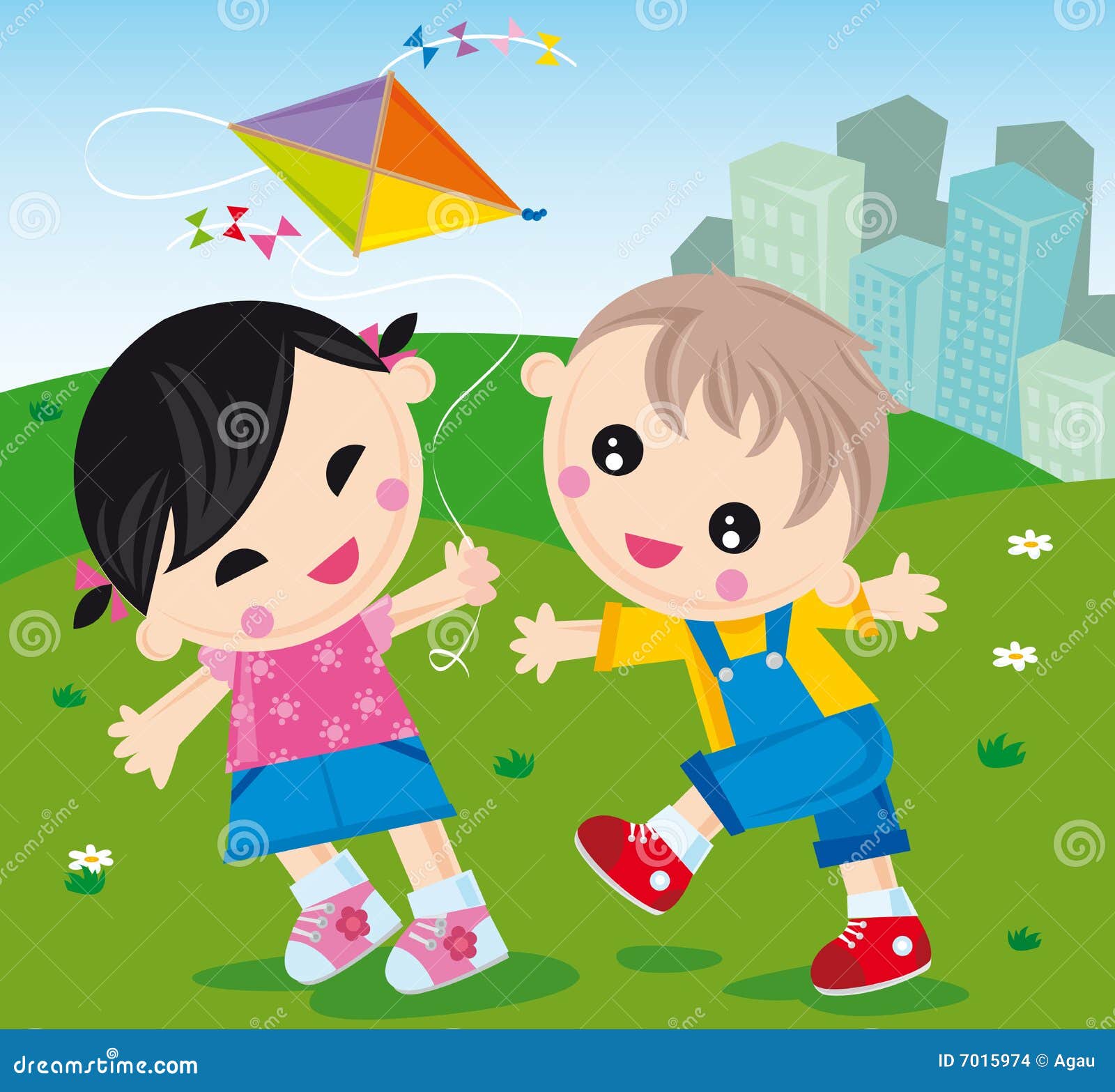 Flying Kite Vector Illustration | CartoonDealer.com #7015974