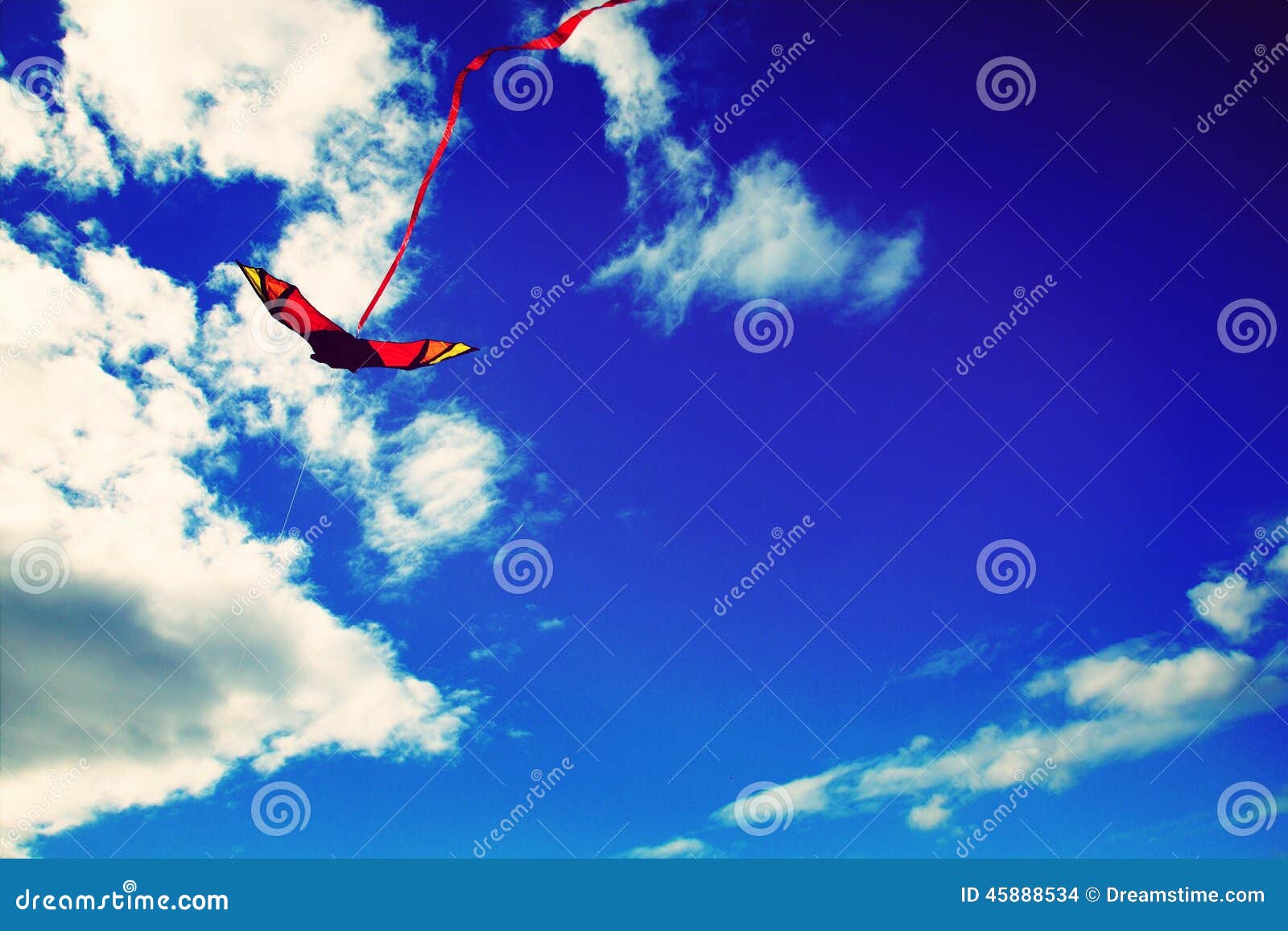 Flying kite blue sky stock photo. Image of kite, blue - 45888534