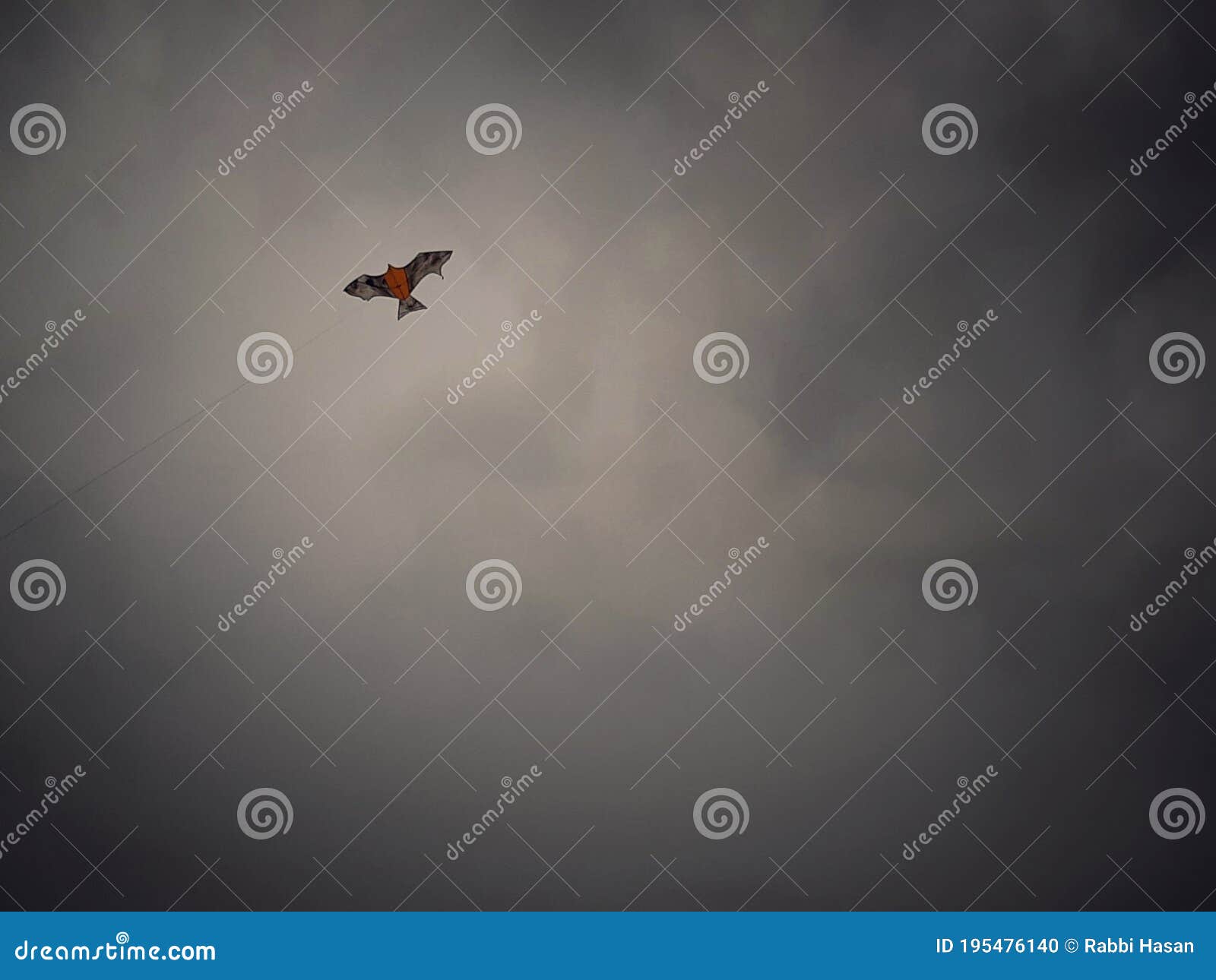 Flying Kite Flows Happiness Stock Photo - Image of cloud, black: 195476140
