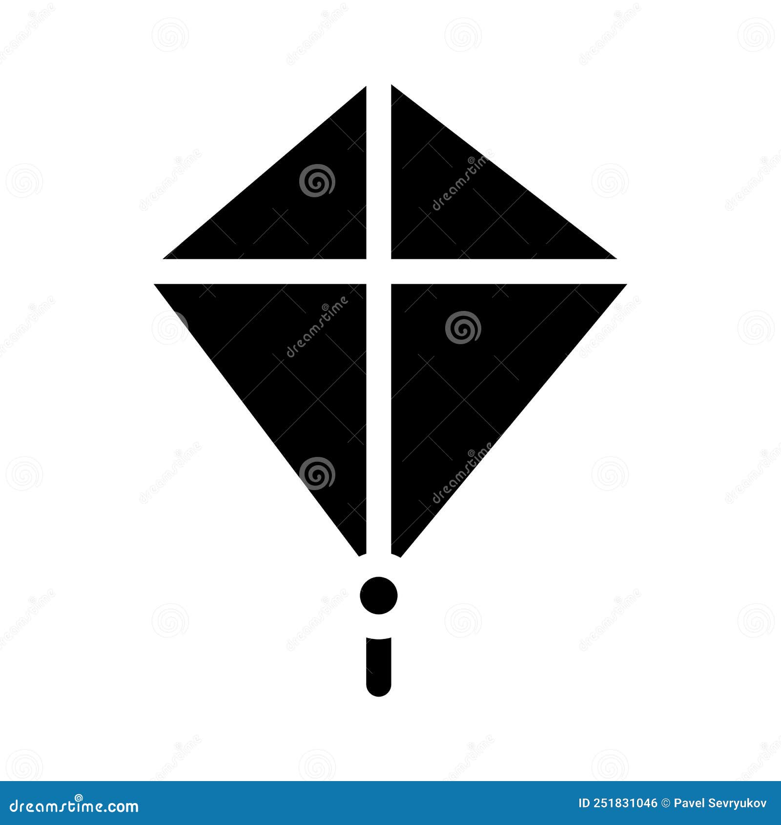 Flying Kite Glyph Icon Vector Illustration Stock Vector - Illustration ...