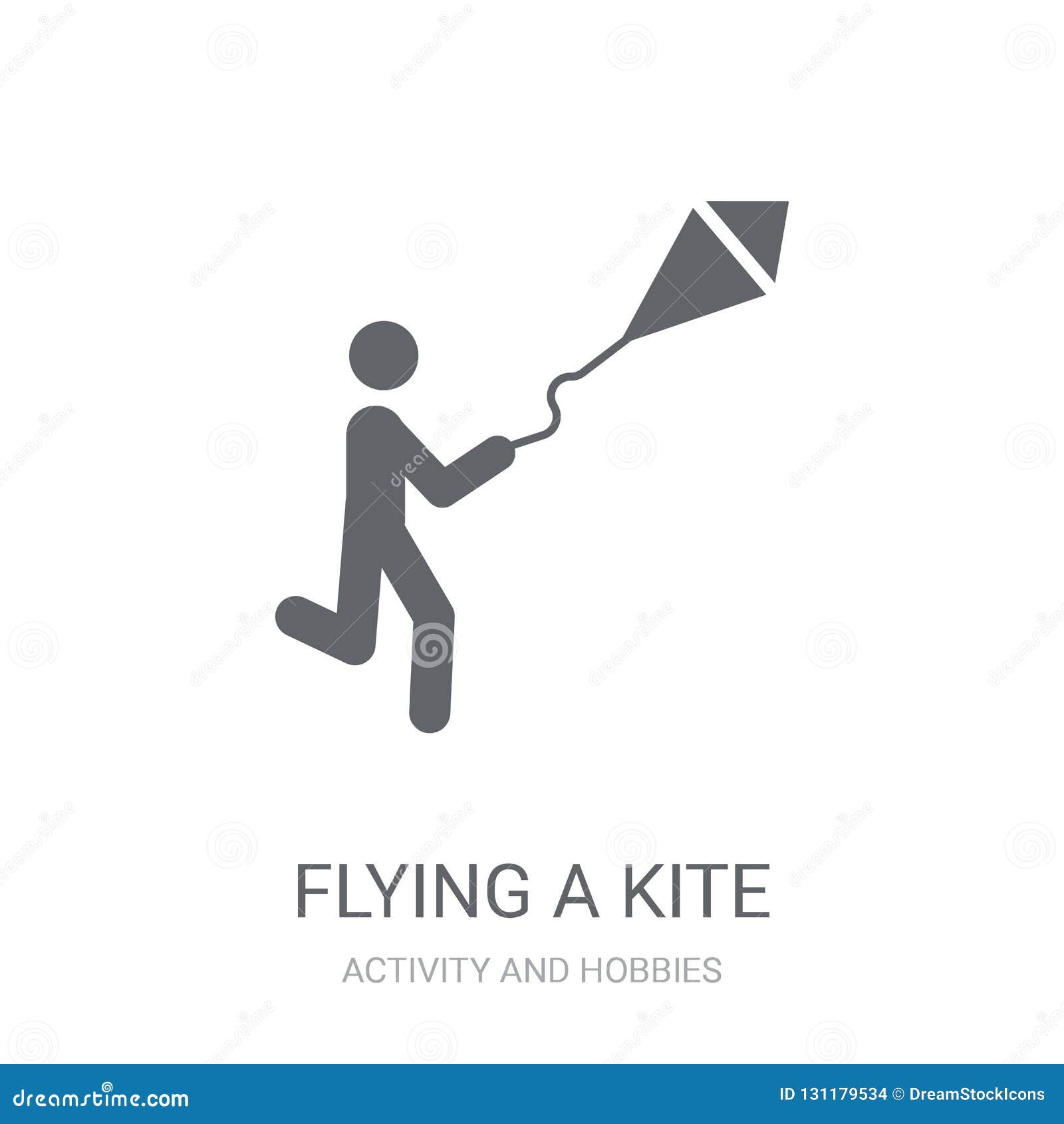 Flying a Kite Icon. Trendy Flying a Kite Logo Concept on White B Stock ...
