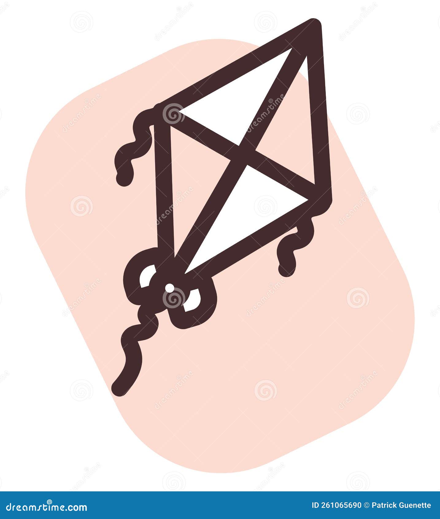 Flying kite, icon stock vector. Illustration of vacation - 261065690