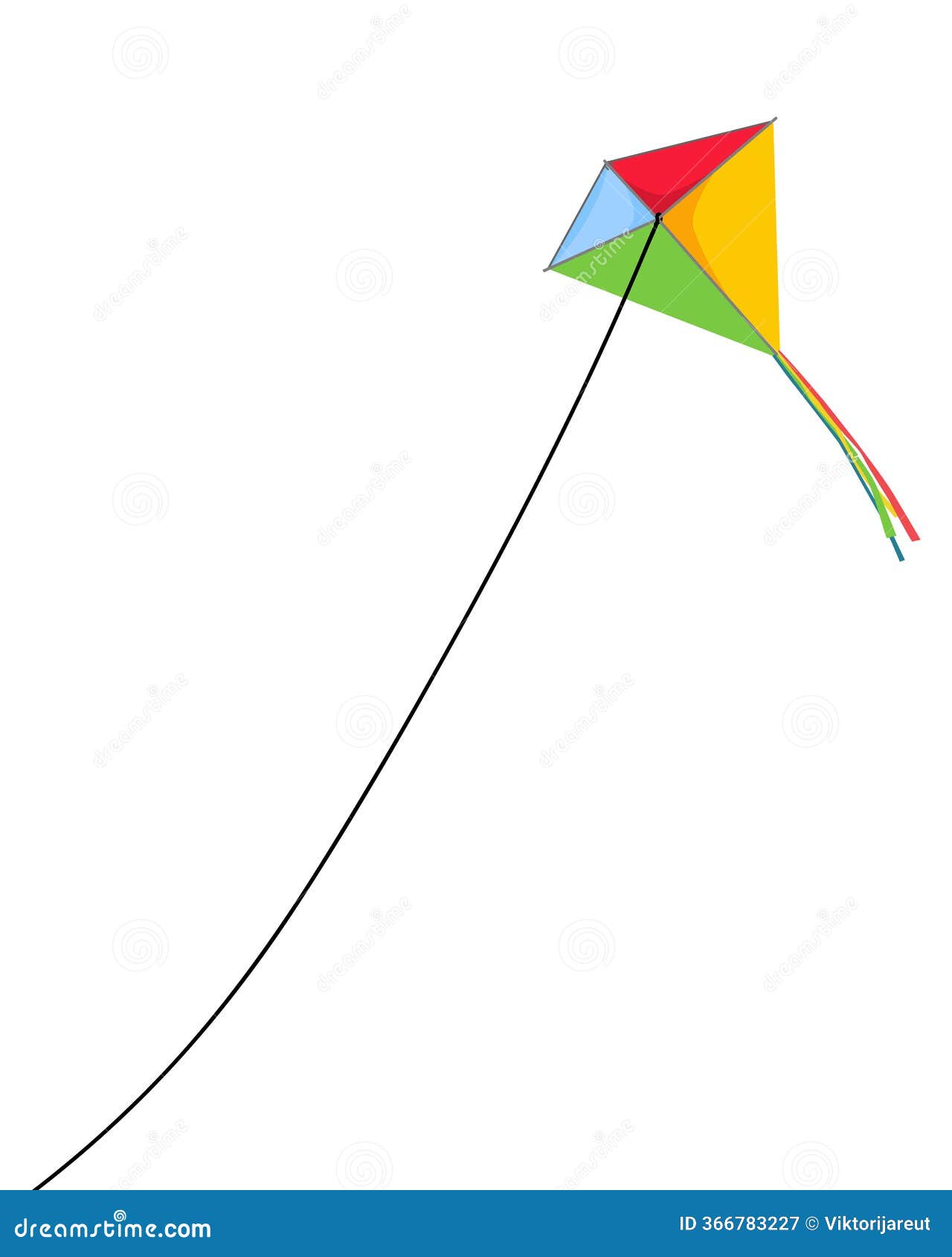 Kite Isolated On White Background. Hand-drawn Color Doodle. Paper Baby ...