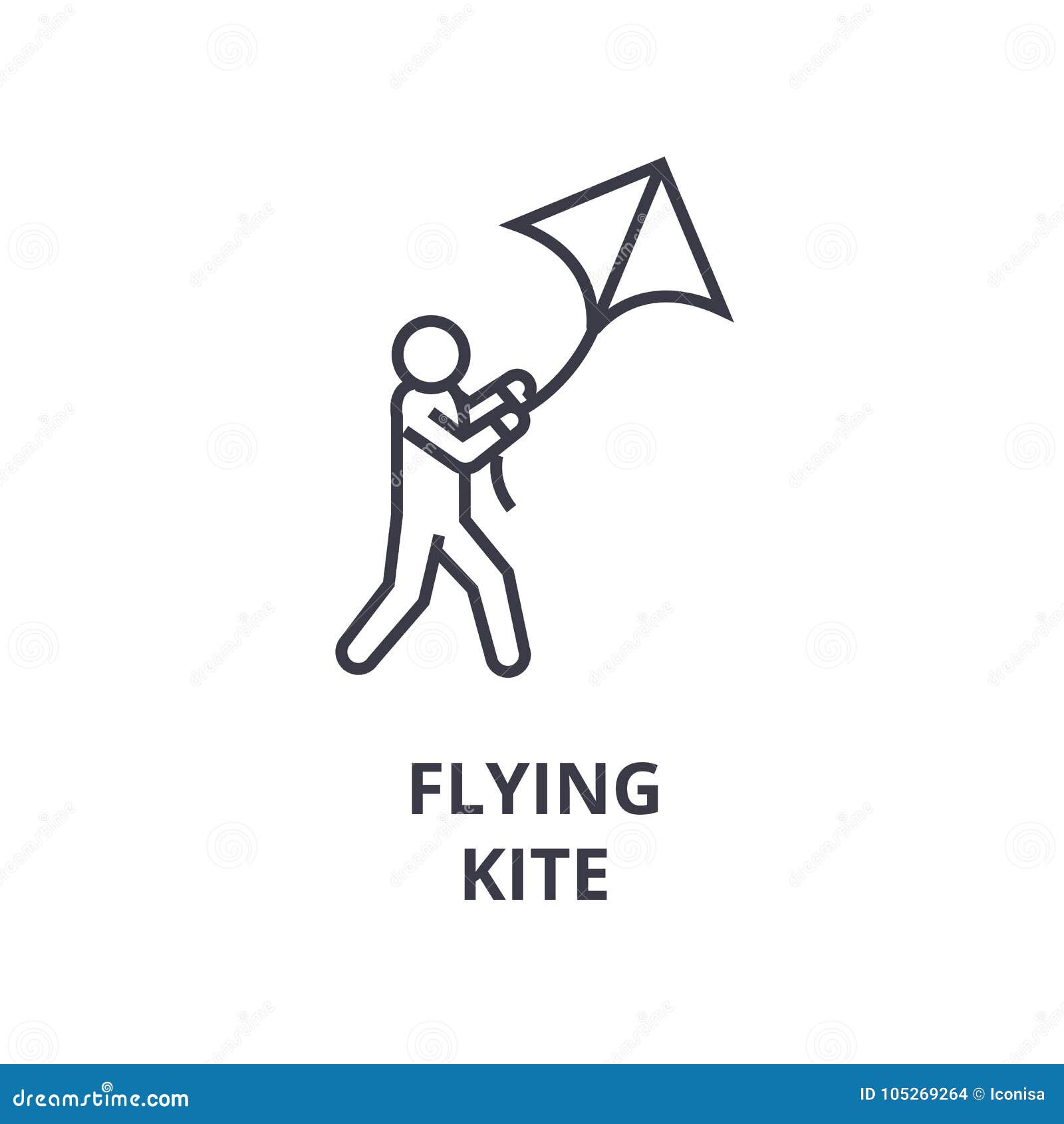 Flying Kite Line Icon, Outline Sign, Linear Symbol, Vector, Flat ... Flying Kite Line Icon, Outline Sign, Linear Symbol, Vector, Flat ...