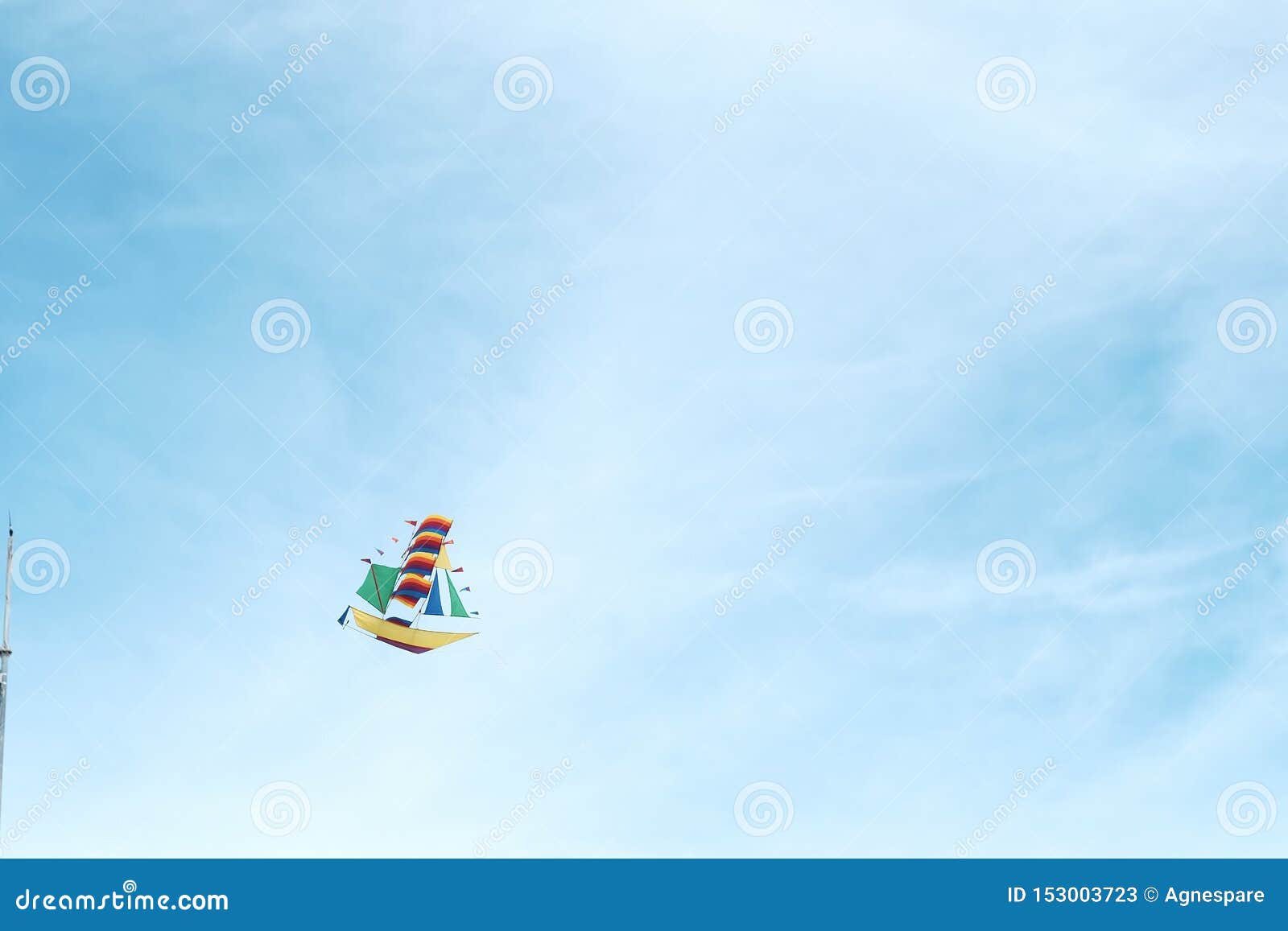 A Flying Ship Kite in the Blue Sky Stock Image - Image of sunrise ...