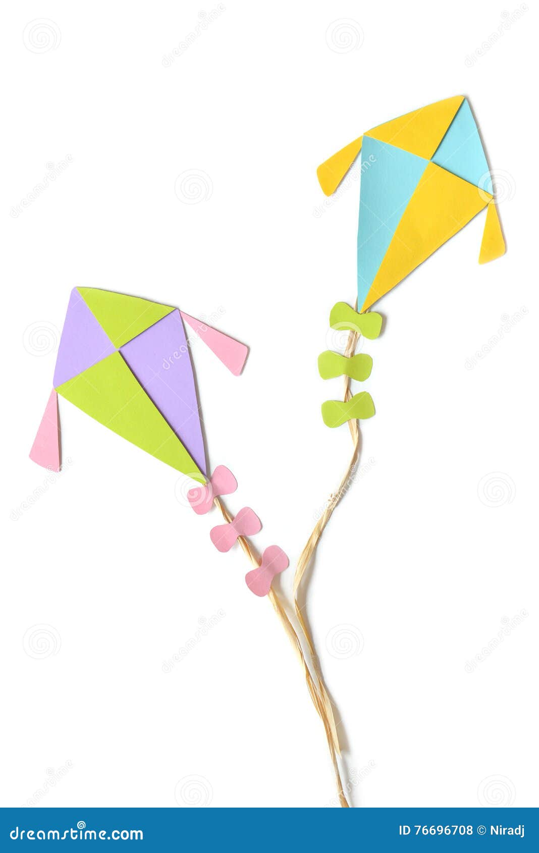 Flying Kites on White Background Stock Photo - Image of leisure, sign ...