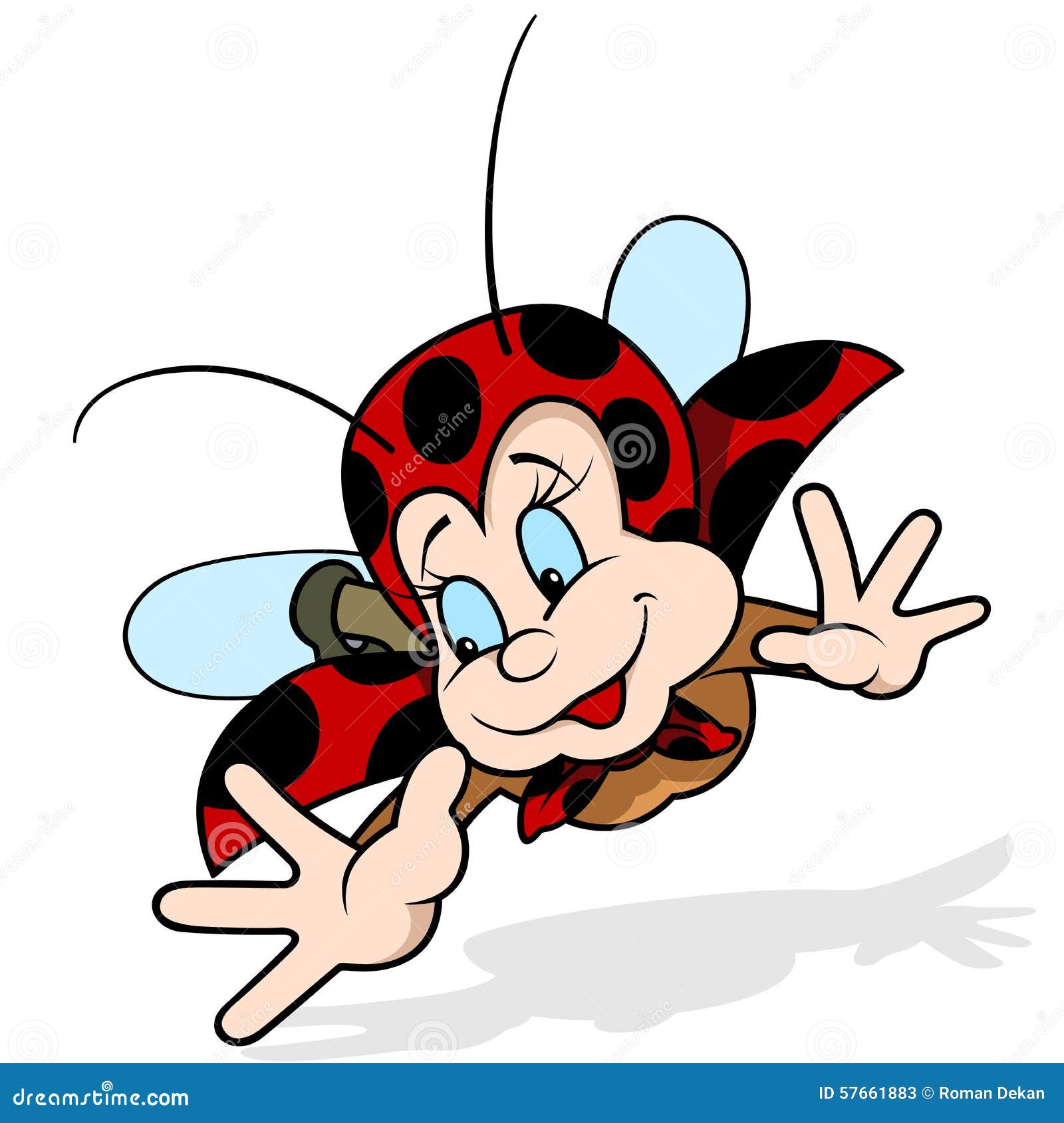 Flying Ladybug With Trail Clipart Vector Illustration | CartoonDealer ...