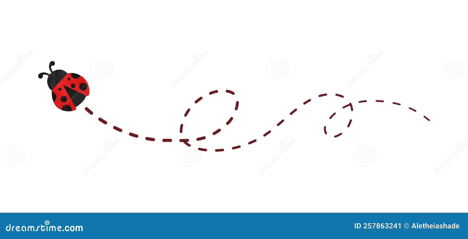 Flying Ladybug with Trail Clipart Vector Illustration Stock Vector ...