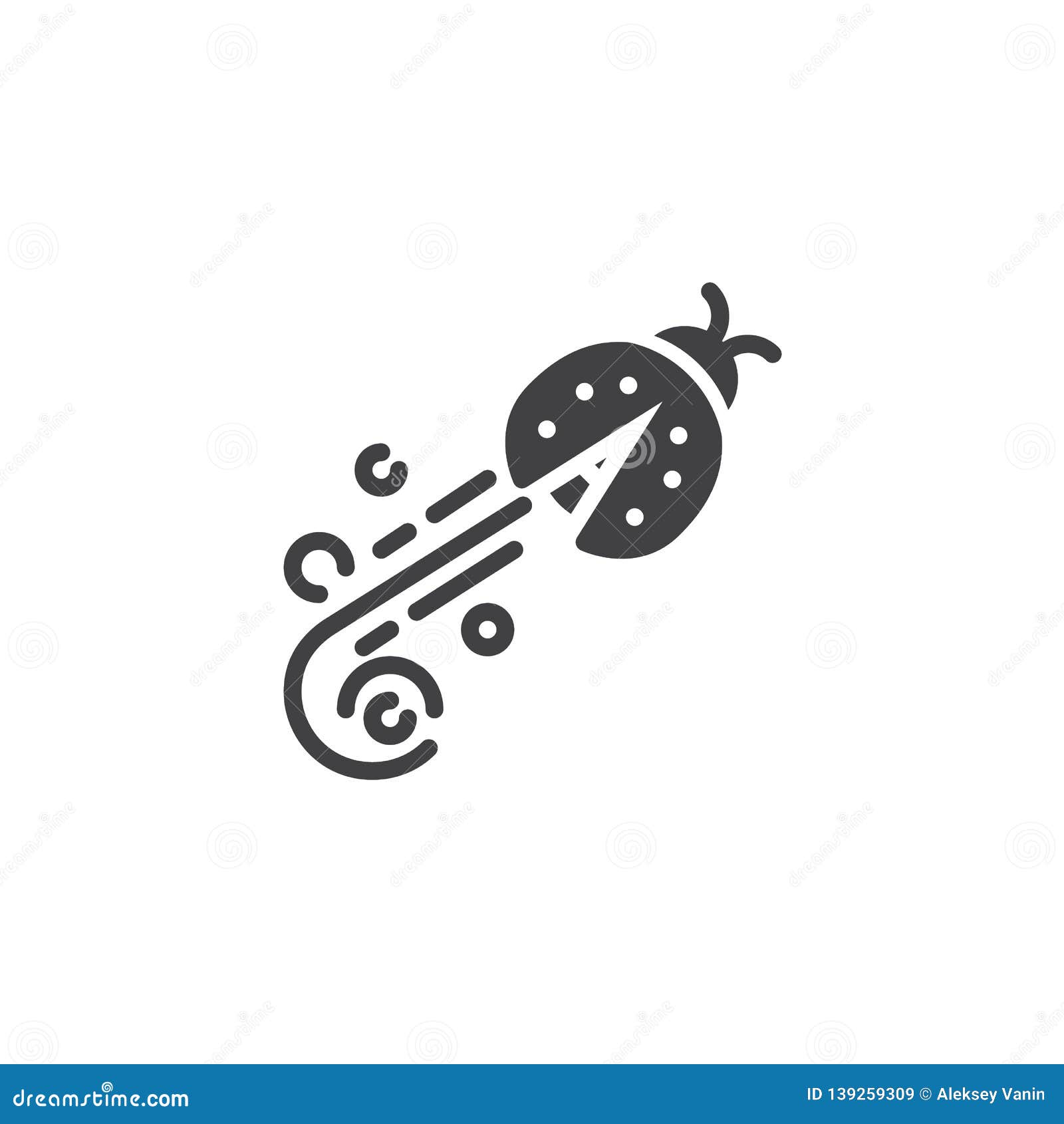 Flying ladybug vector icon stock vector. Illustration of design - 139259309