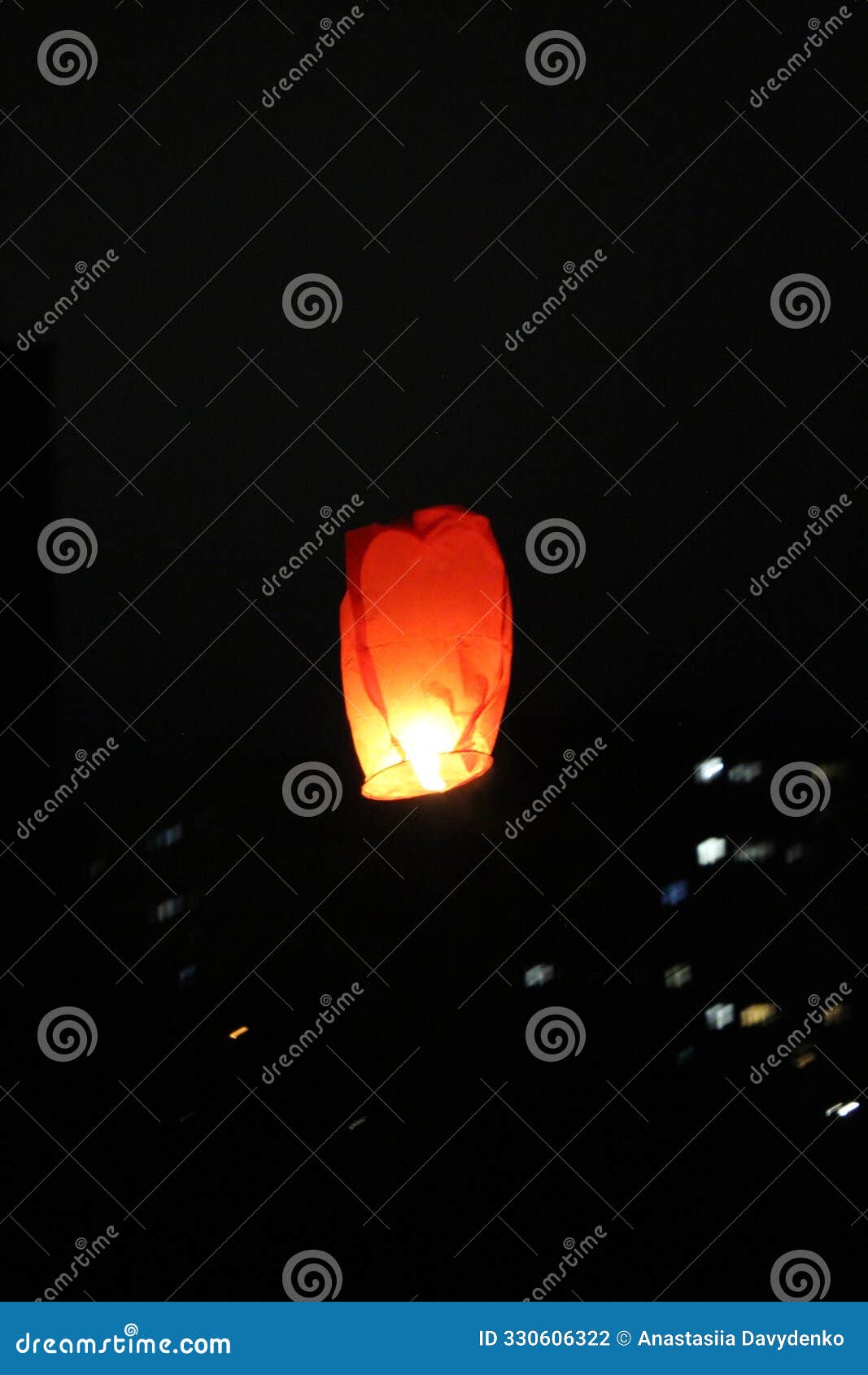 Flying Lantern in the Dark Sky Chinese Flying Lantern Stock Photo ...