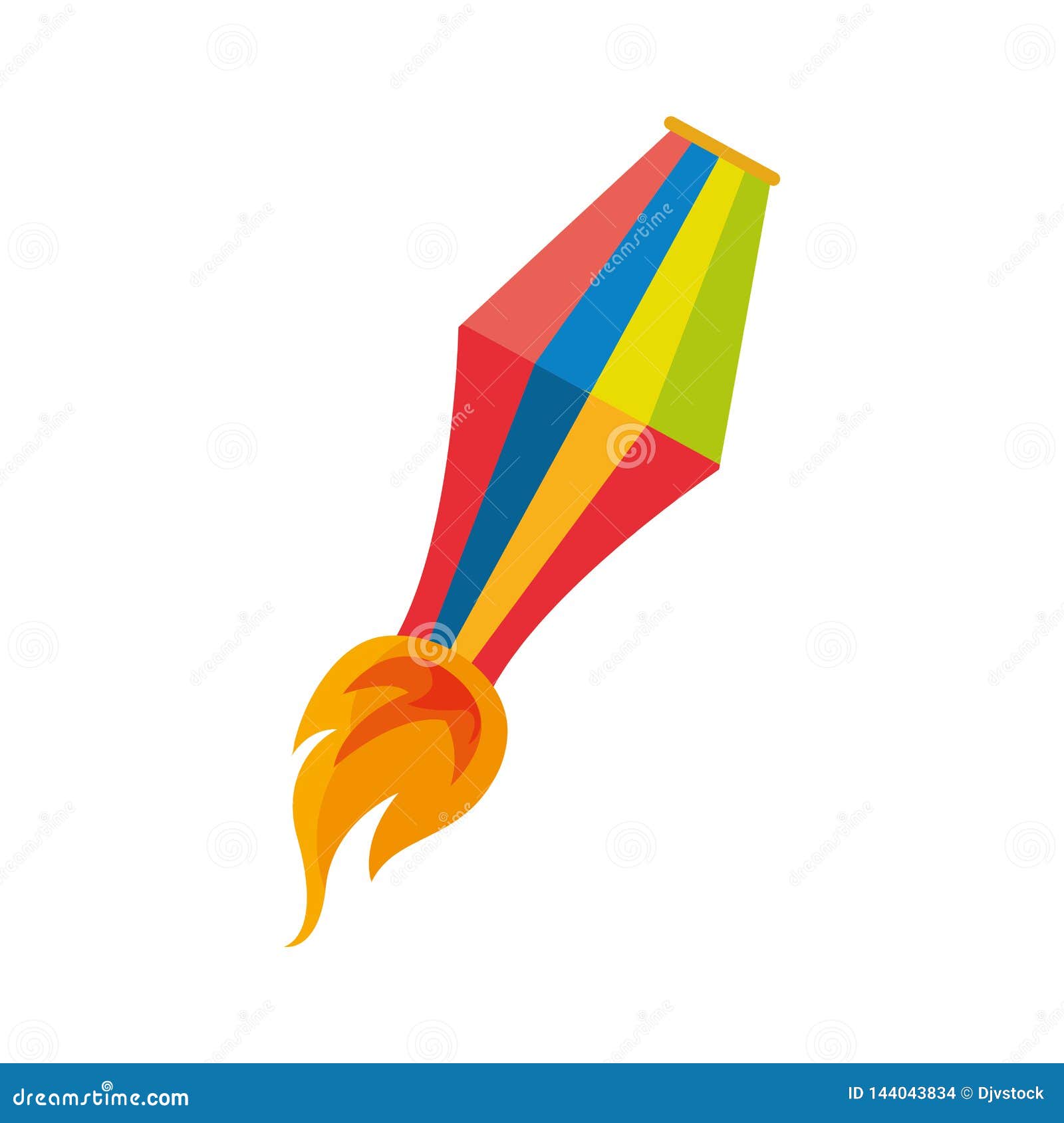 Flying Lantern Flame Decoration Celebration Stock Illustration ...