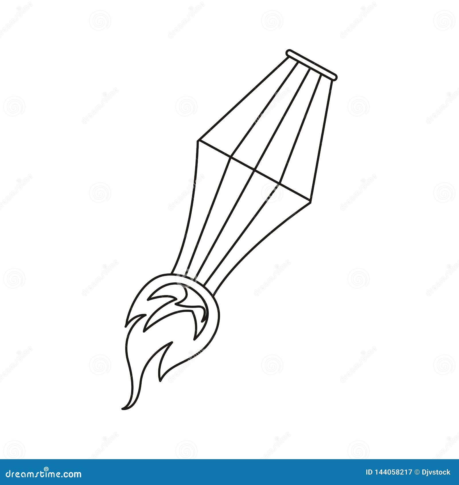 Flying Lantern Flame Decoration Celebration Stock Illustration ...