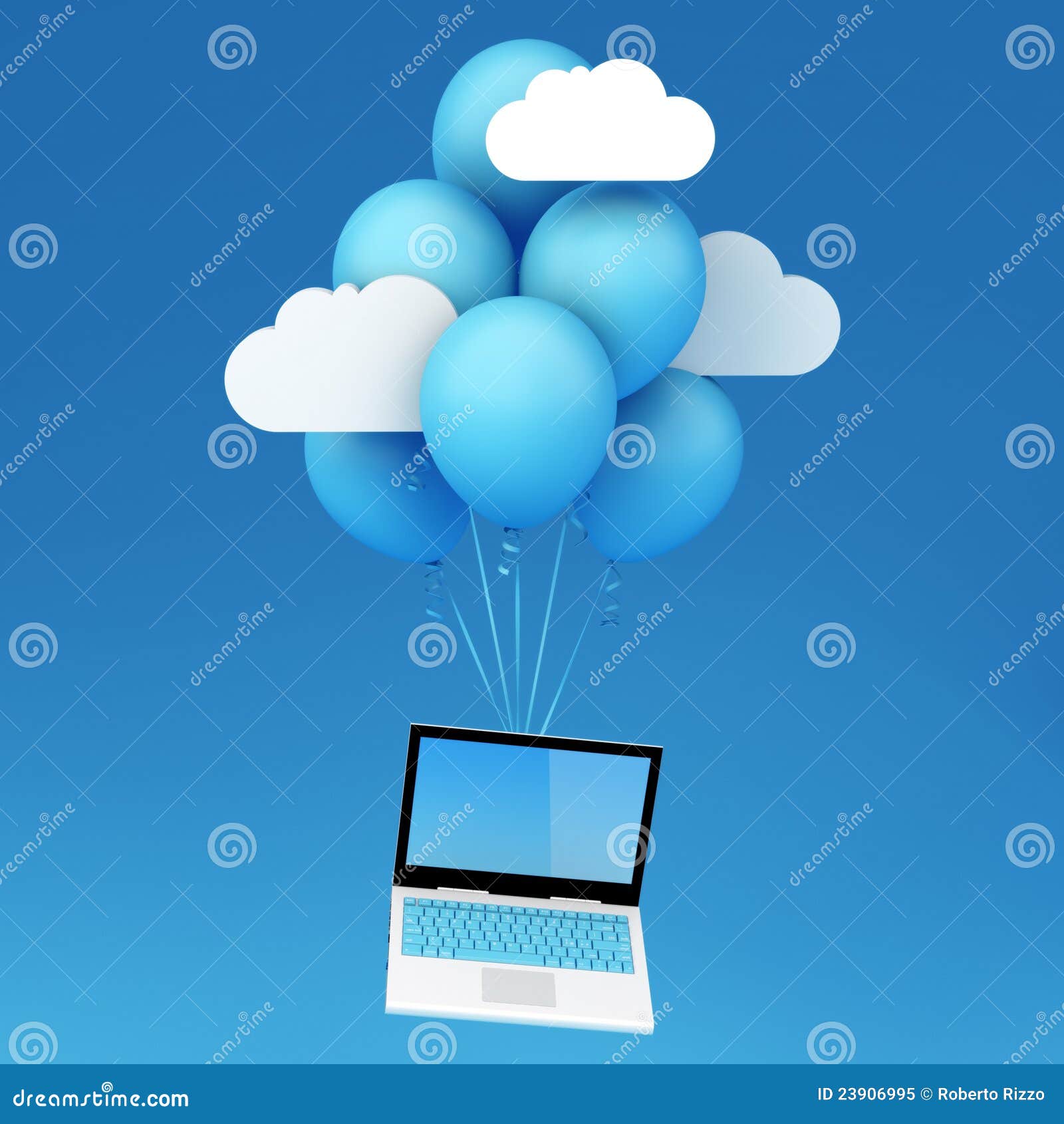Flying laptop stock image. Image of communication, global - 23906995