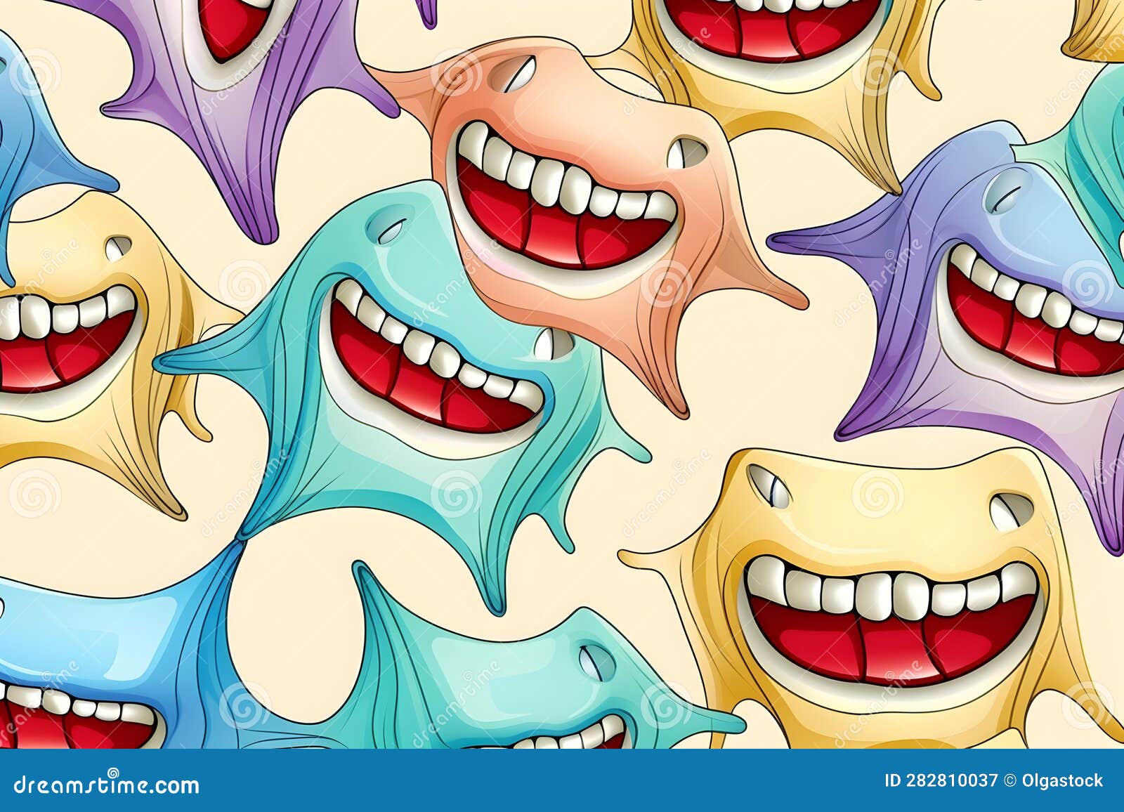 Flying laughing creatures stock illustration. Illustration of cool ...