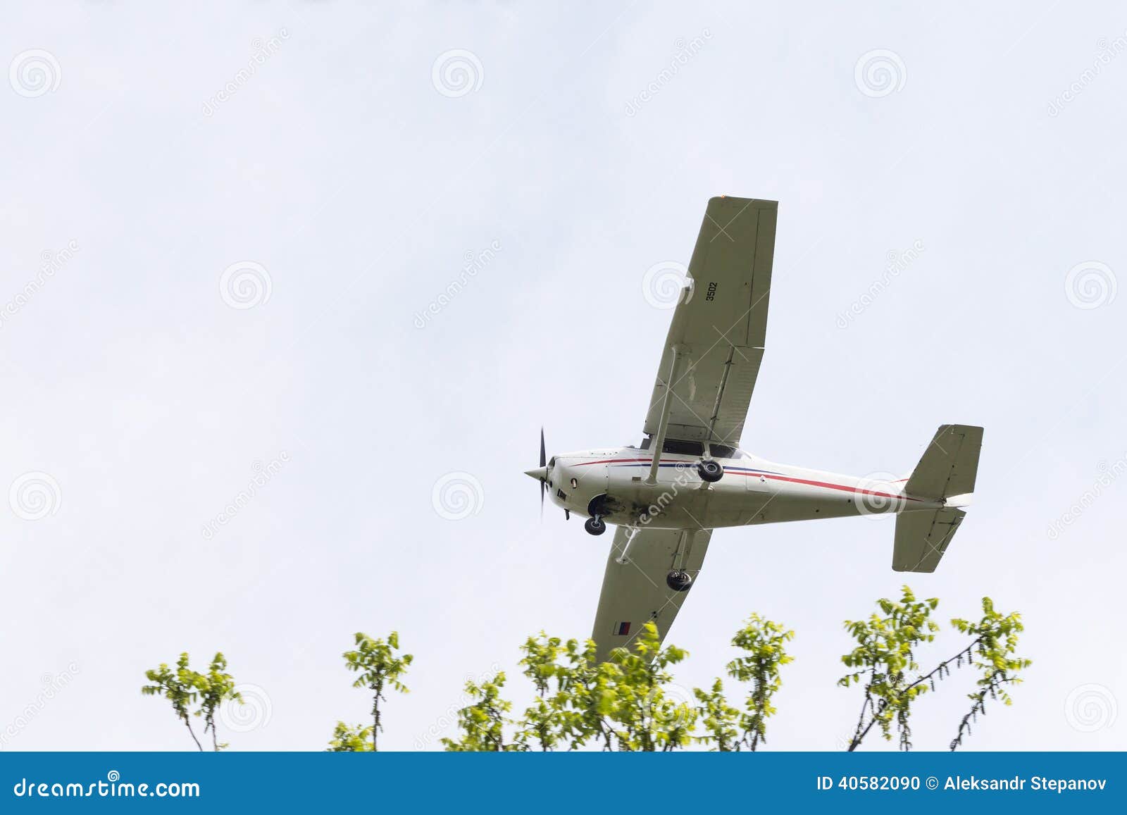 Flying a Light Single-engine Plane Stock Photo - Image of ...