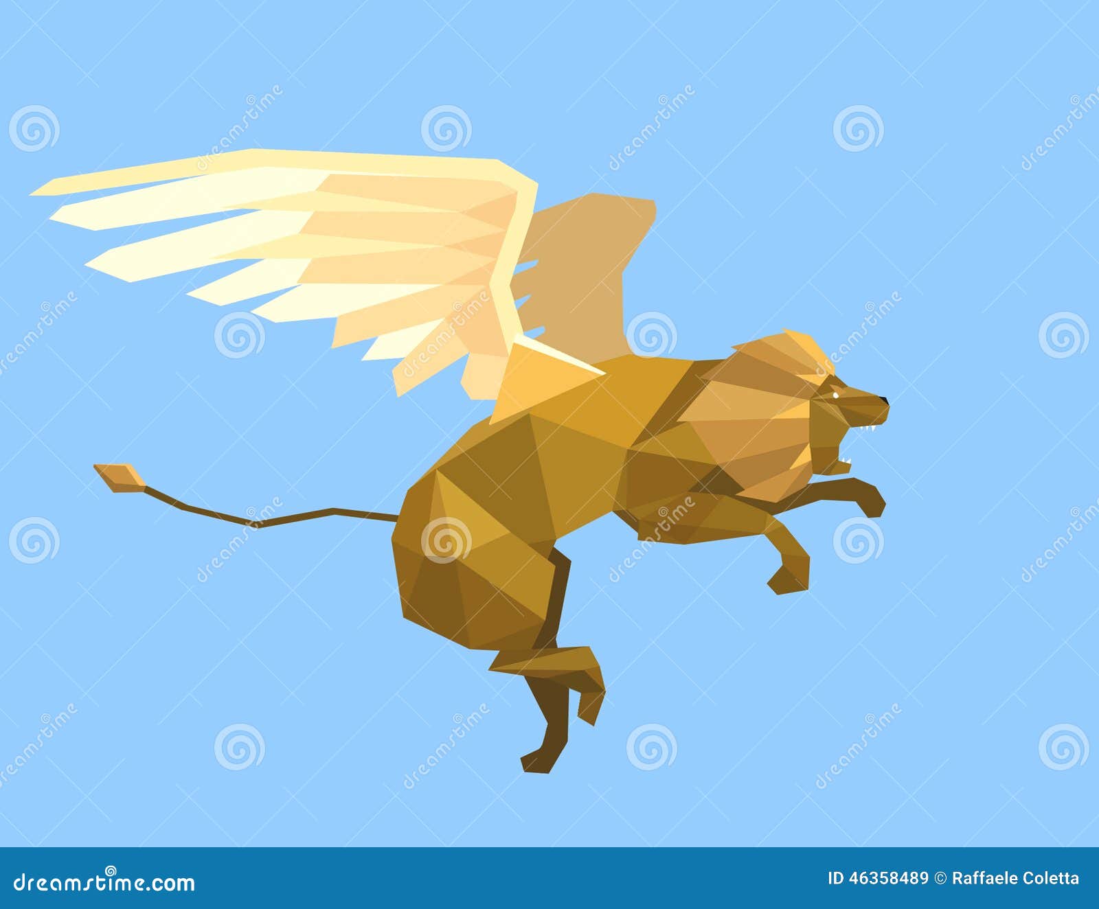 Flying lion stock illustration. Illustration of bluesky - 46358489