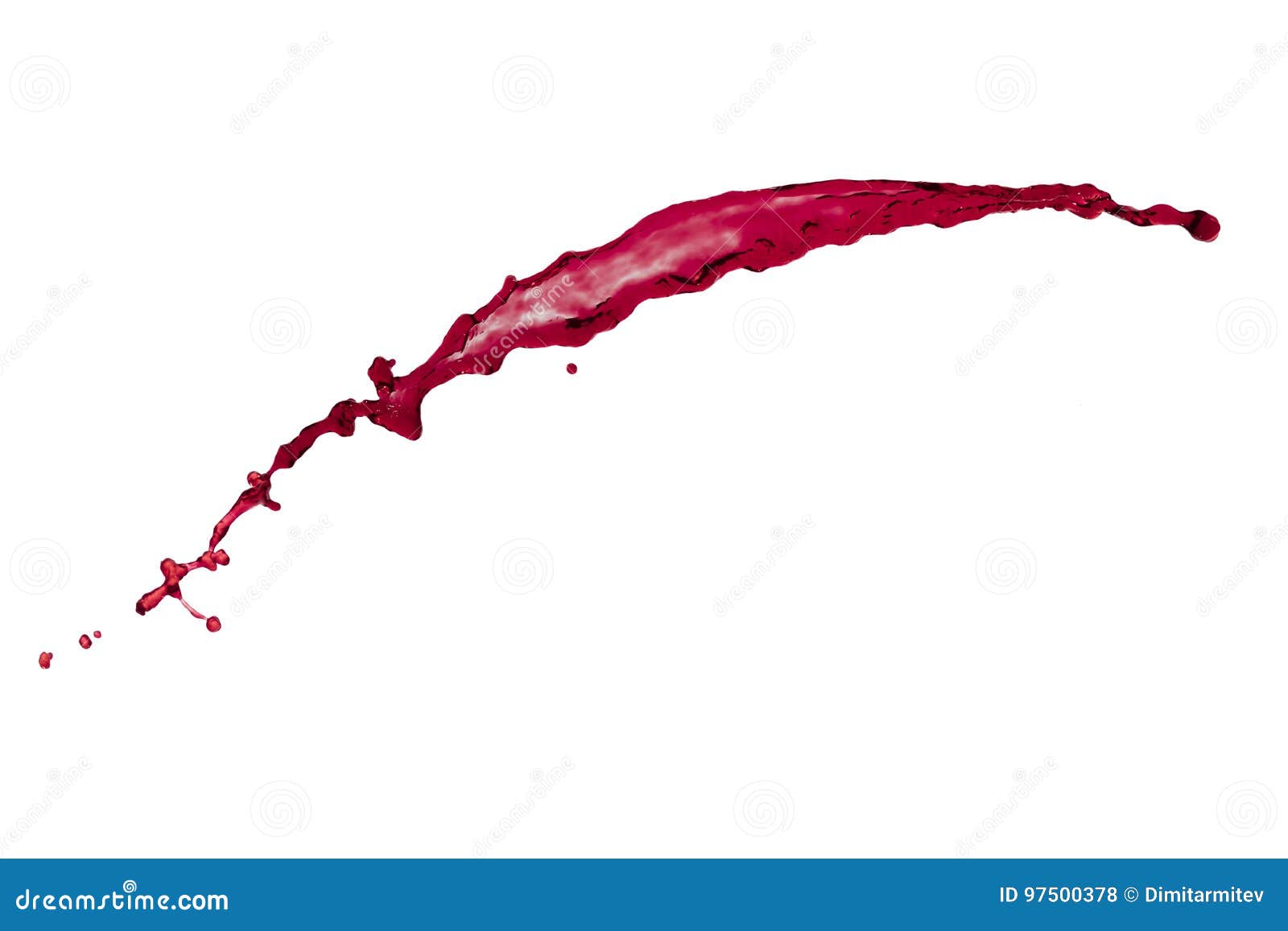 Flying Liquid Splash Red Color Over White Background Stock Photo ...
