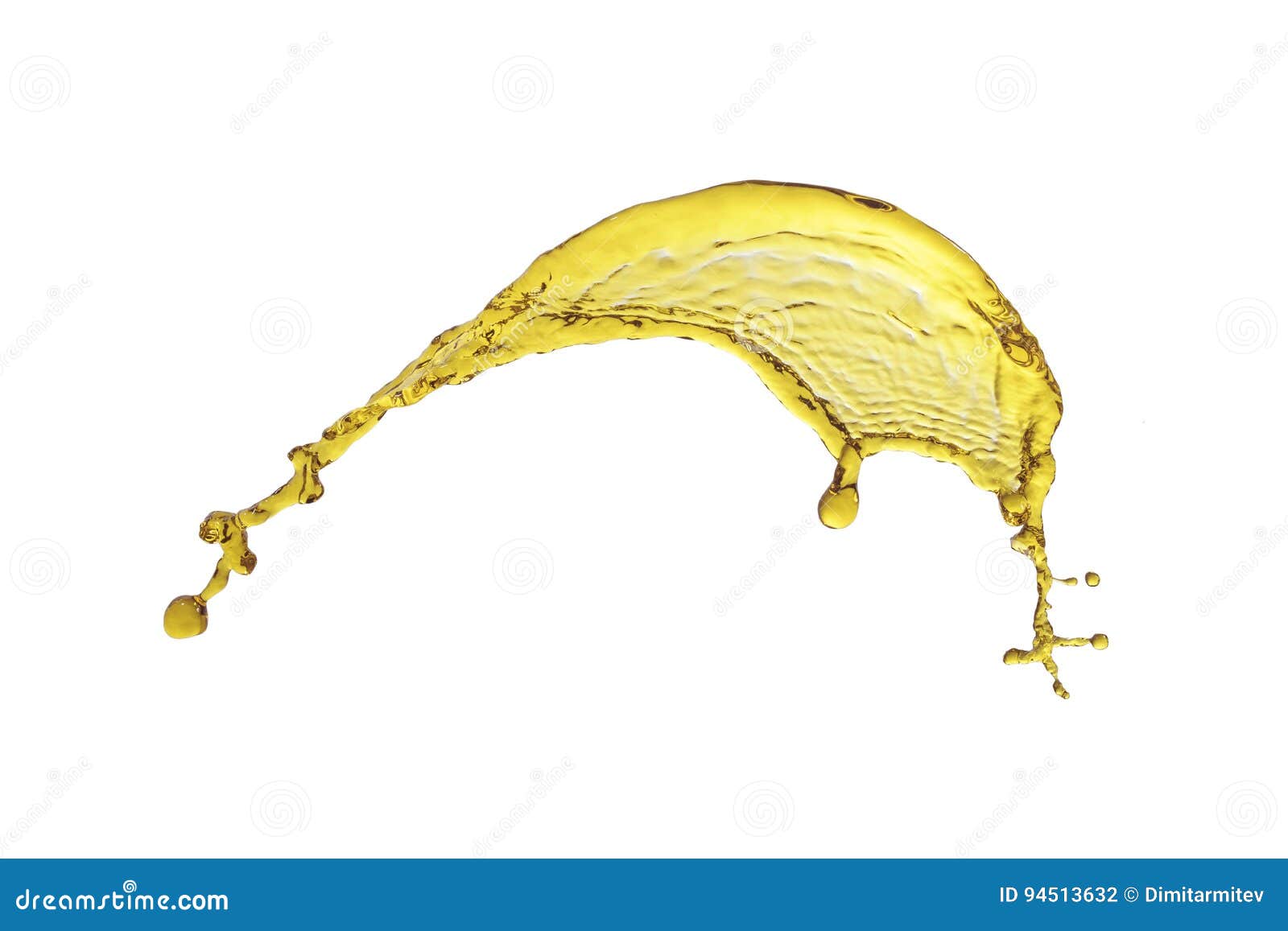 Flying Liquid Yellow Color Splash Over White Background Stock Photo ...
