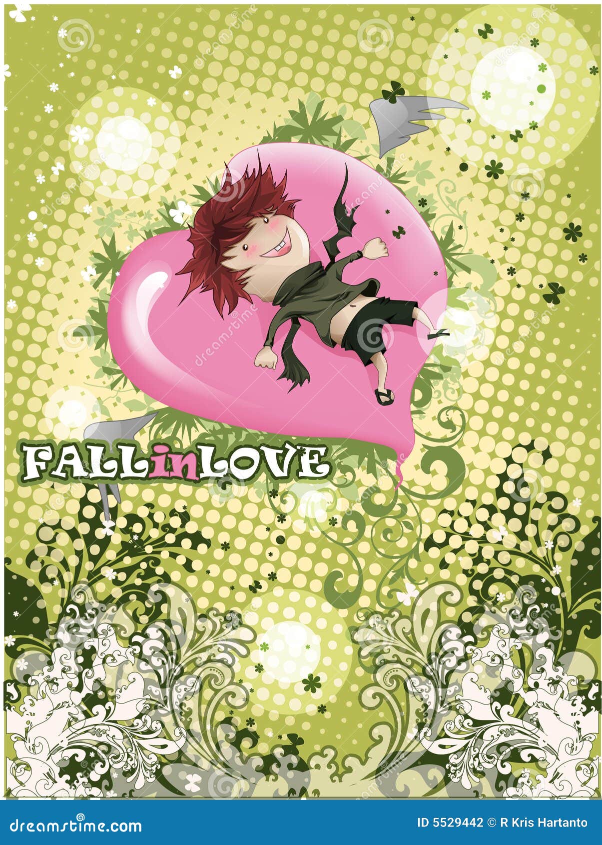 Flying Love stock vector. Illustration of romance, teen - 5529442