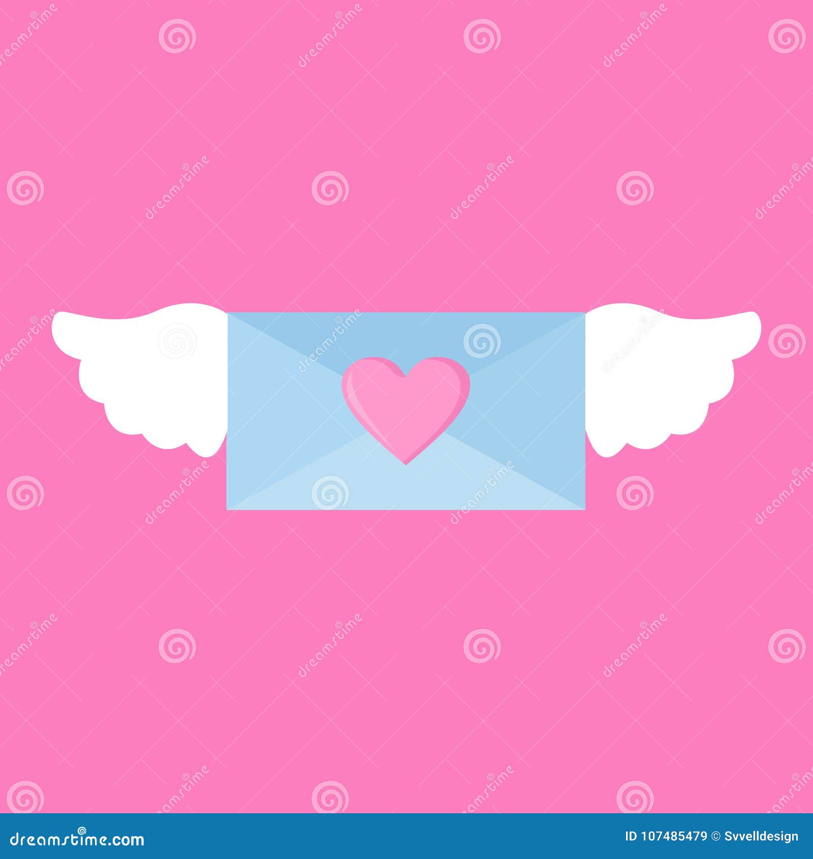 Flying Love Letter Wings Vector Illustration Graphic Stock Vector ...