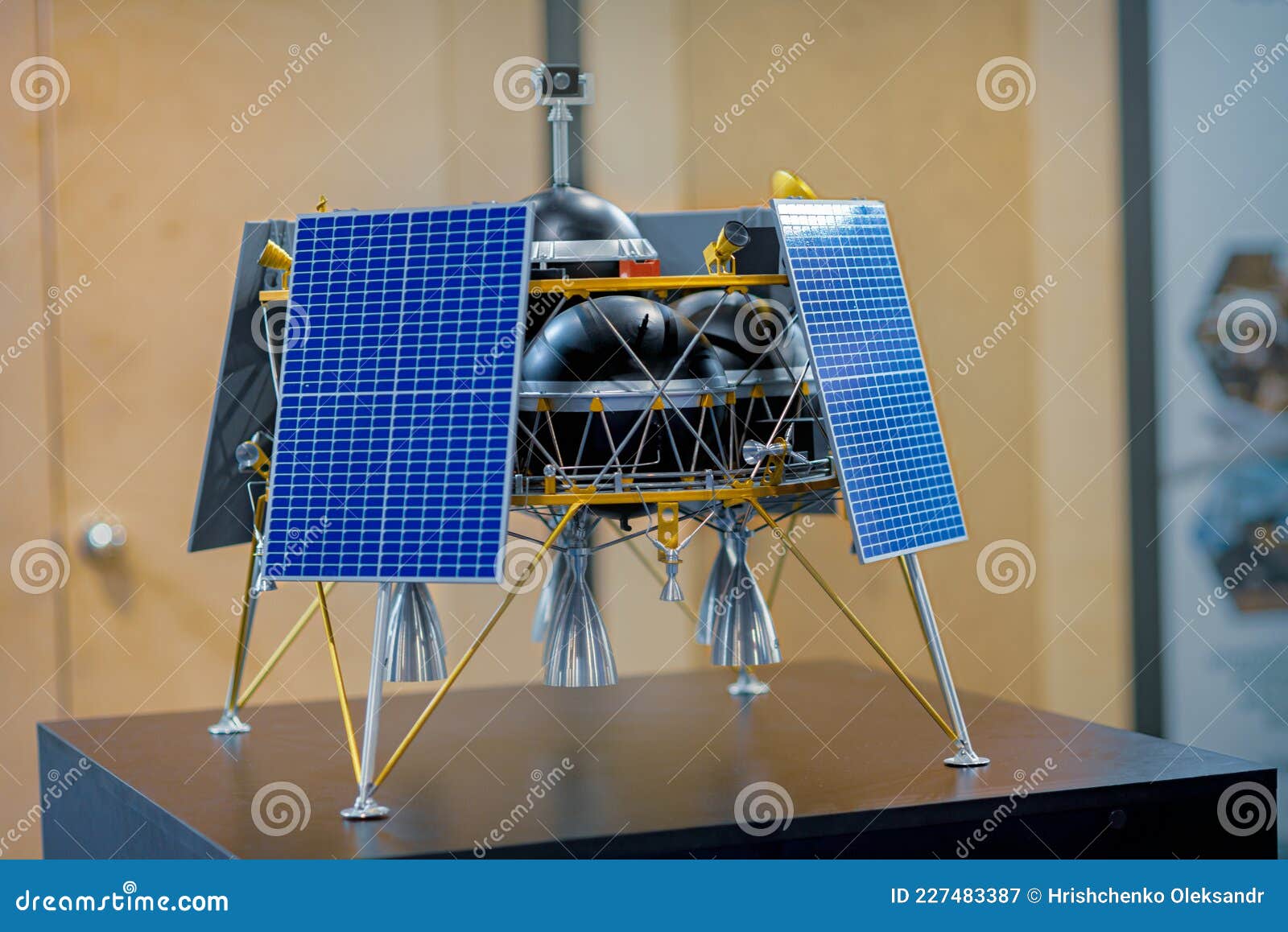 Flying Lunar Lander To Study the Surface of the Moon Stock Image ...