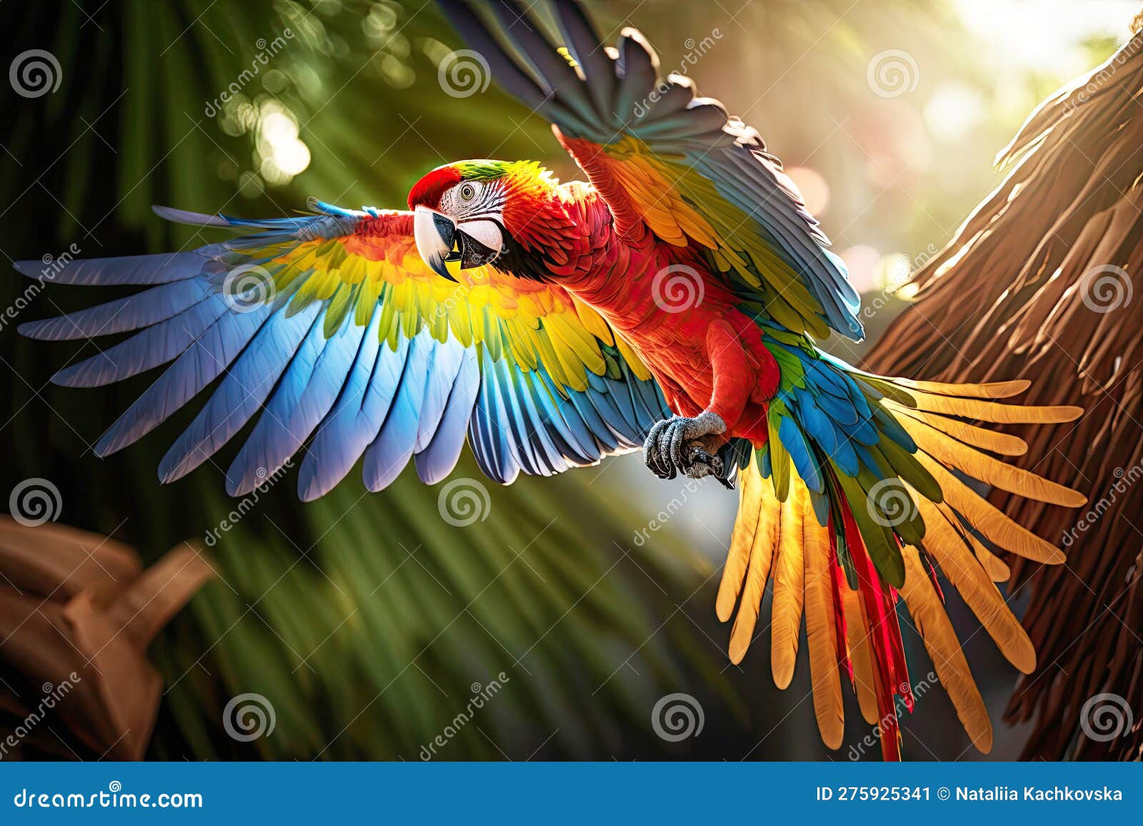 Flying Macaw Vector Illustration | CartoonDealer.com #67942748