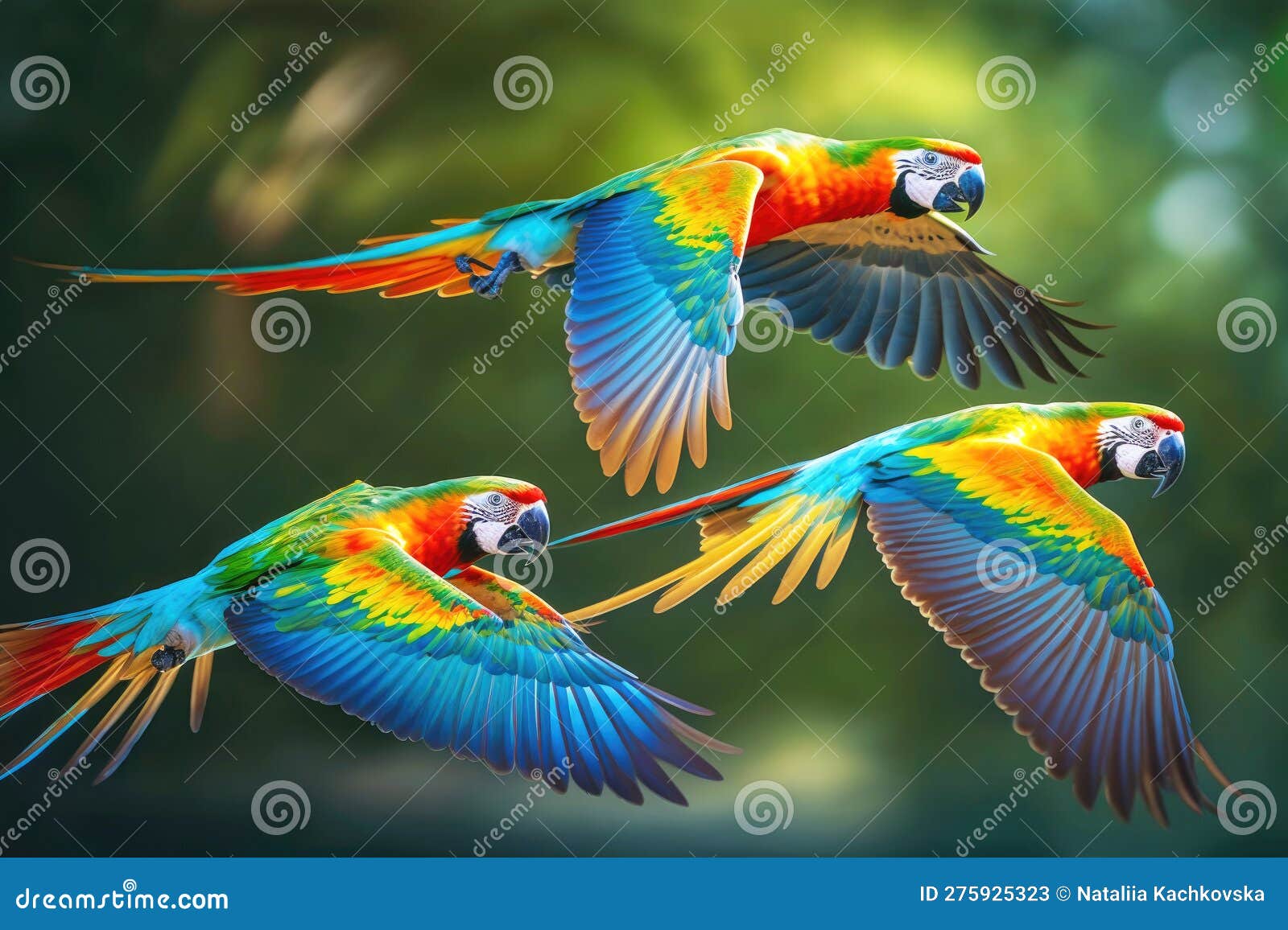 Flying macaw parrots stock illustration. Illustration of beautiful ...