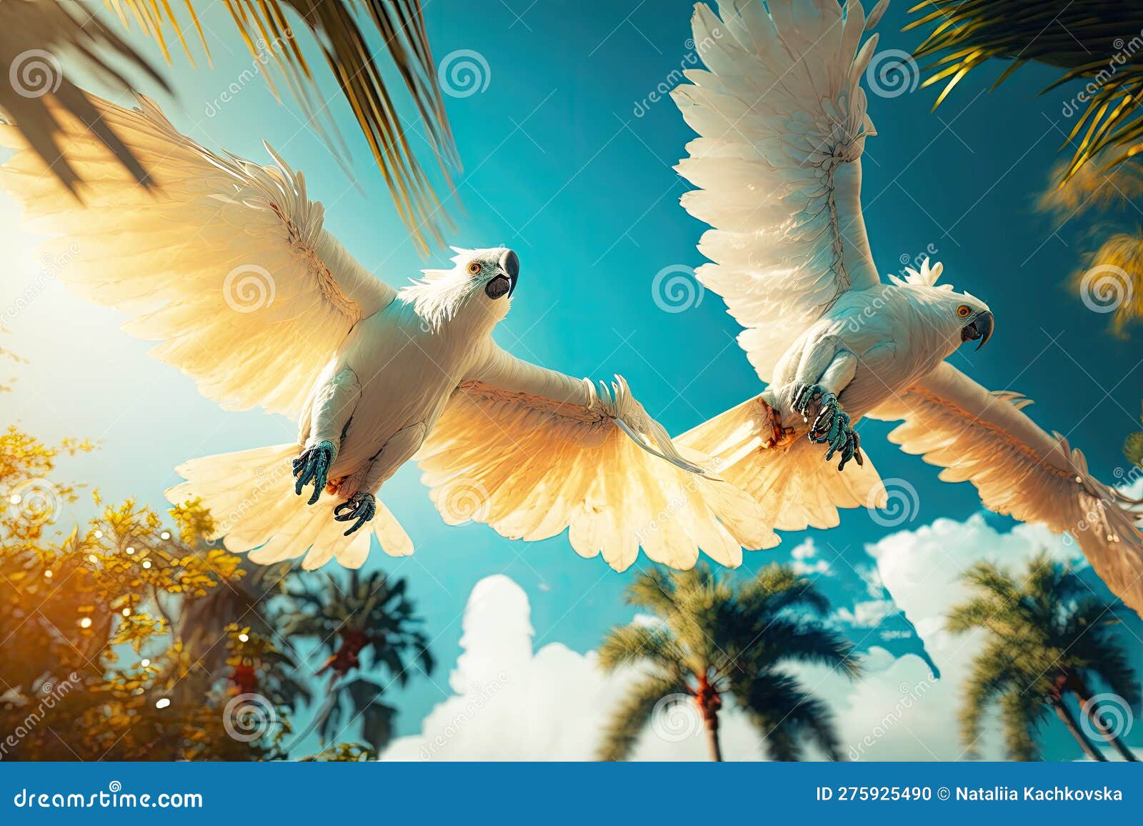 Flying macaw parrots stock illustration. Illustration of freedom ...