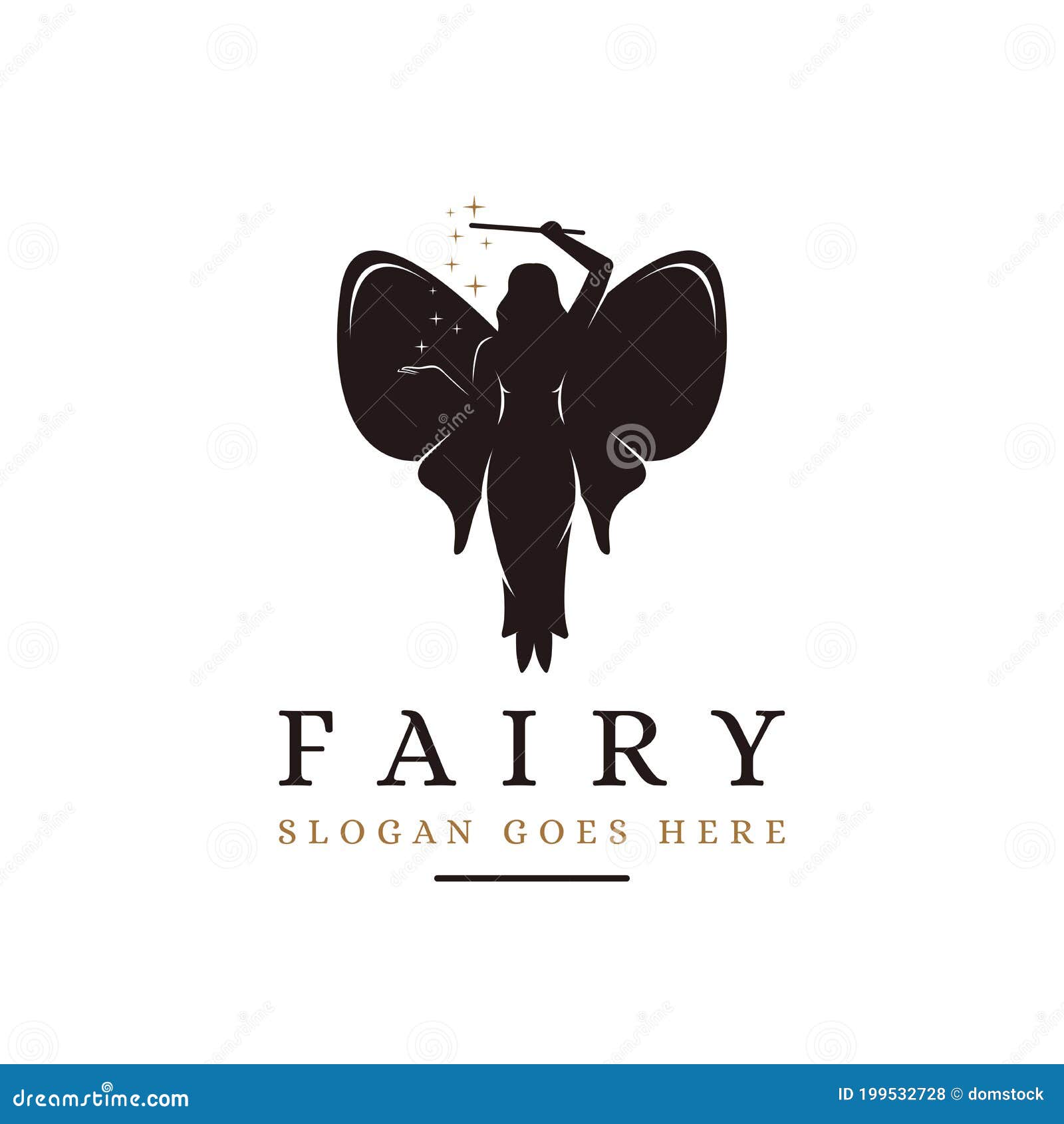 Flying Magical Fairy Logo Vector Illustration Stock Vector ...