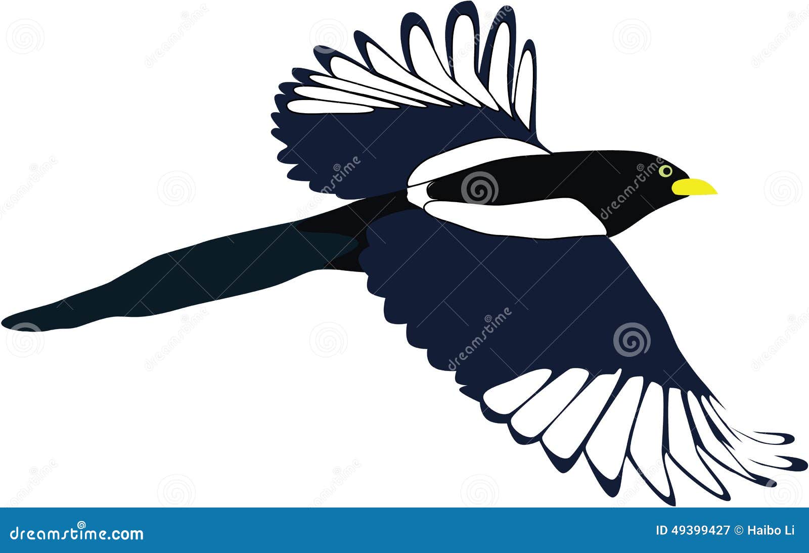Flying Magpie Cartoon Vector Stock Vector - Illustration of flying ...