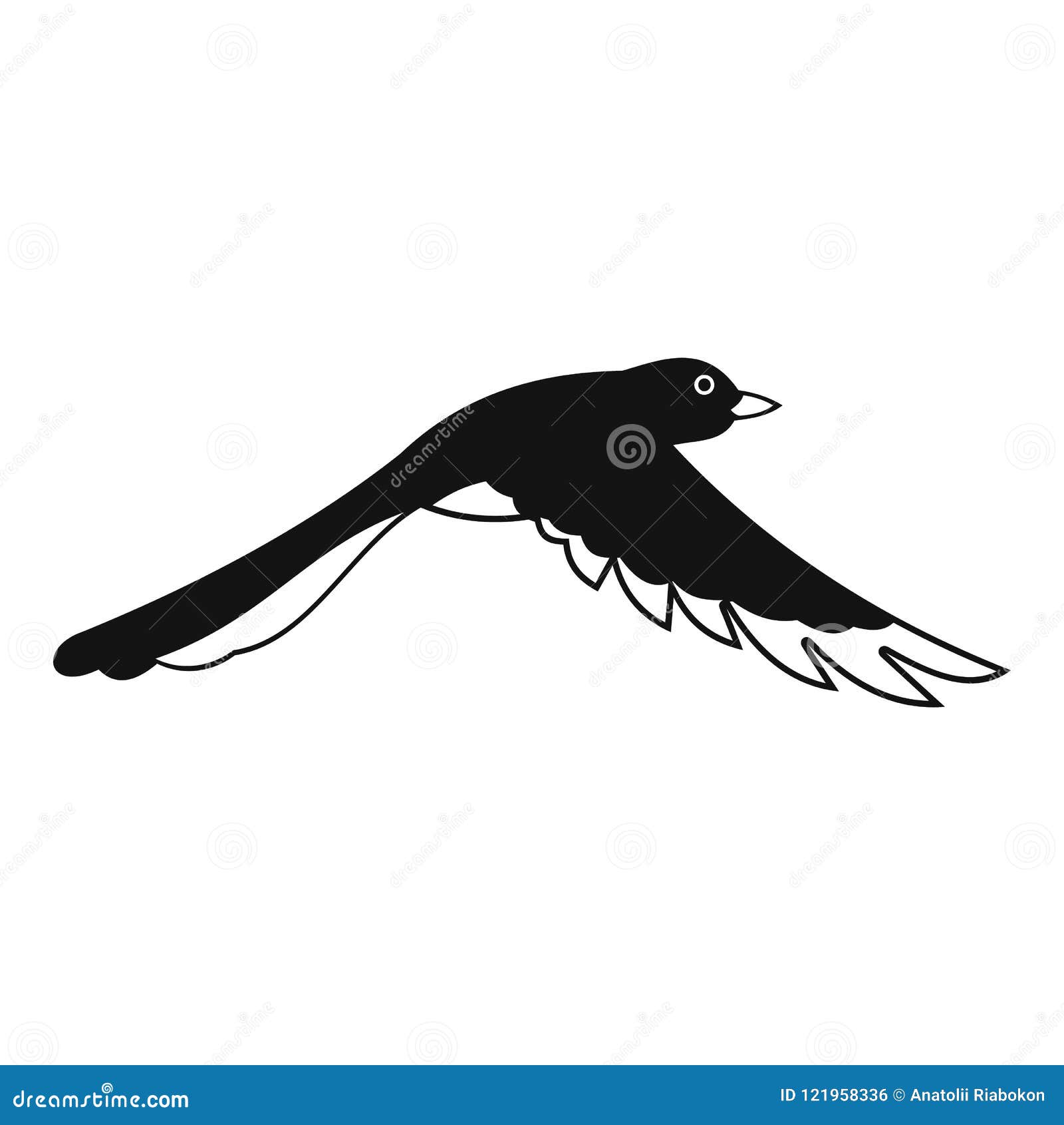 Flying Magpie Cartoon Vector | CartoonDealer.com #49399427