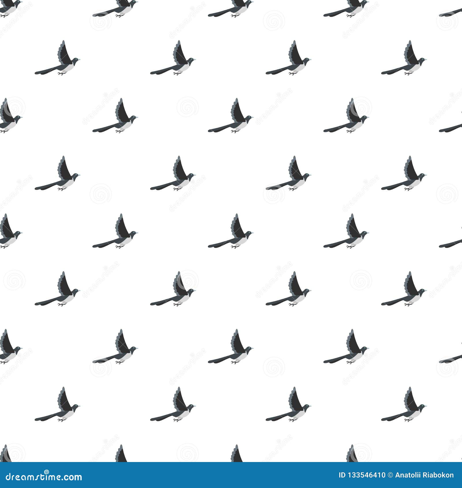 Flying Magpie Pattern Seamless Vector Stock Vector - Illustration of ...