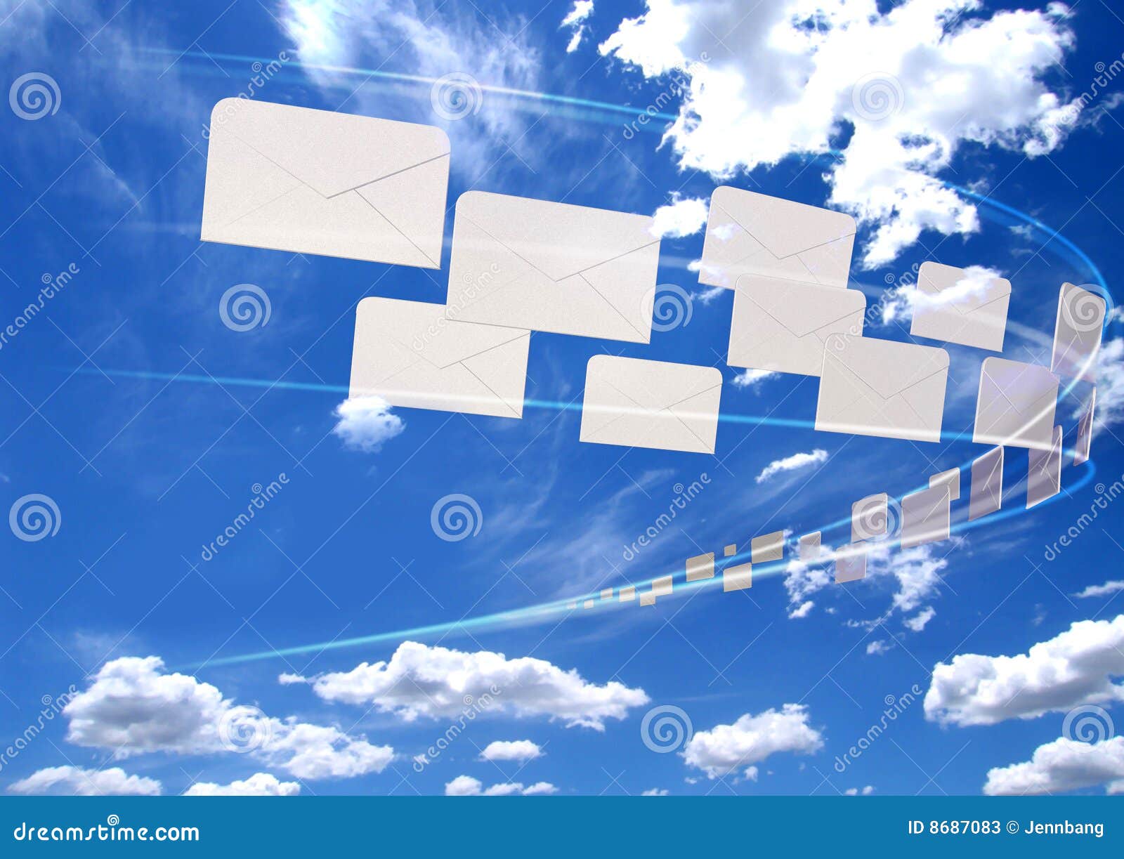 Flying mail stock illustration. Illustration of communication - 8687083