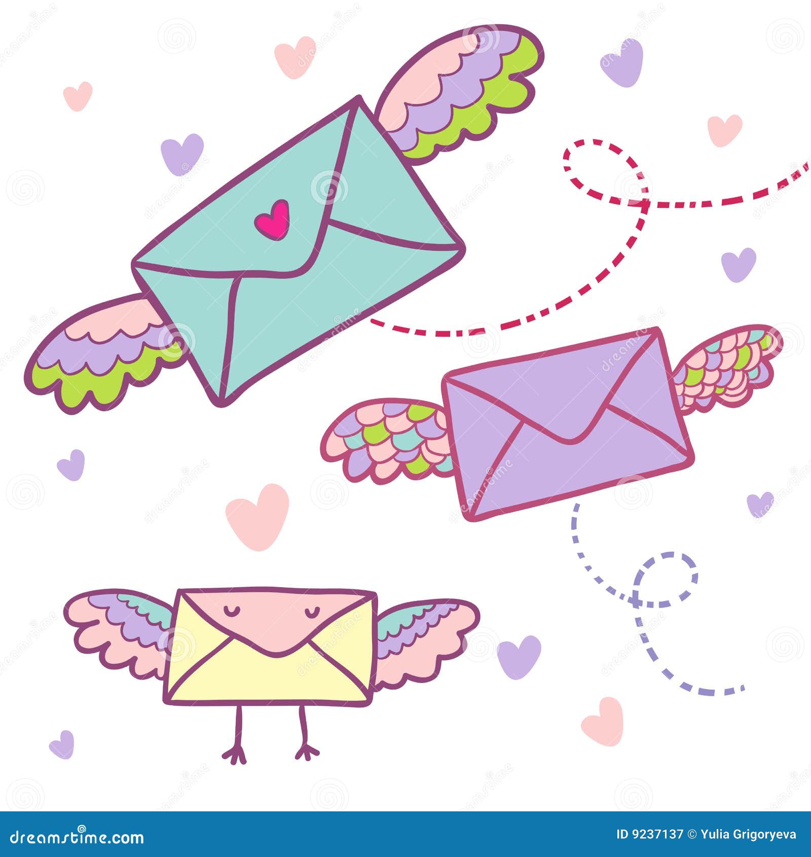 Flying mail stock vector. Illustration of freedom, envelope - 9237137