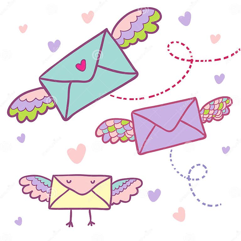 Flying mail stock vector. Illustration of freedom, envelope - 9237137