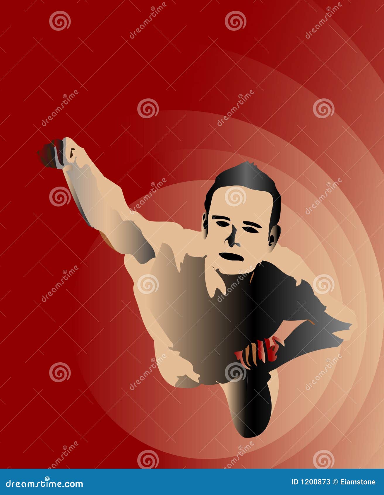 Flying Man stock illustration. Illustration of fist, people - 1200873
