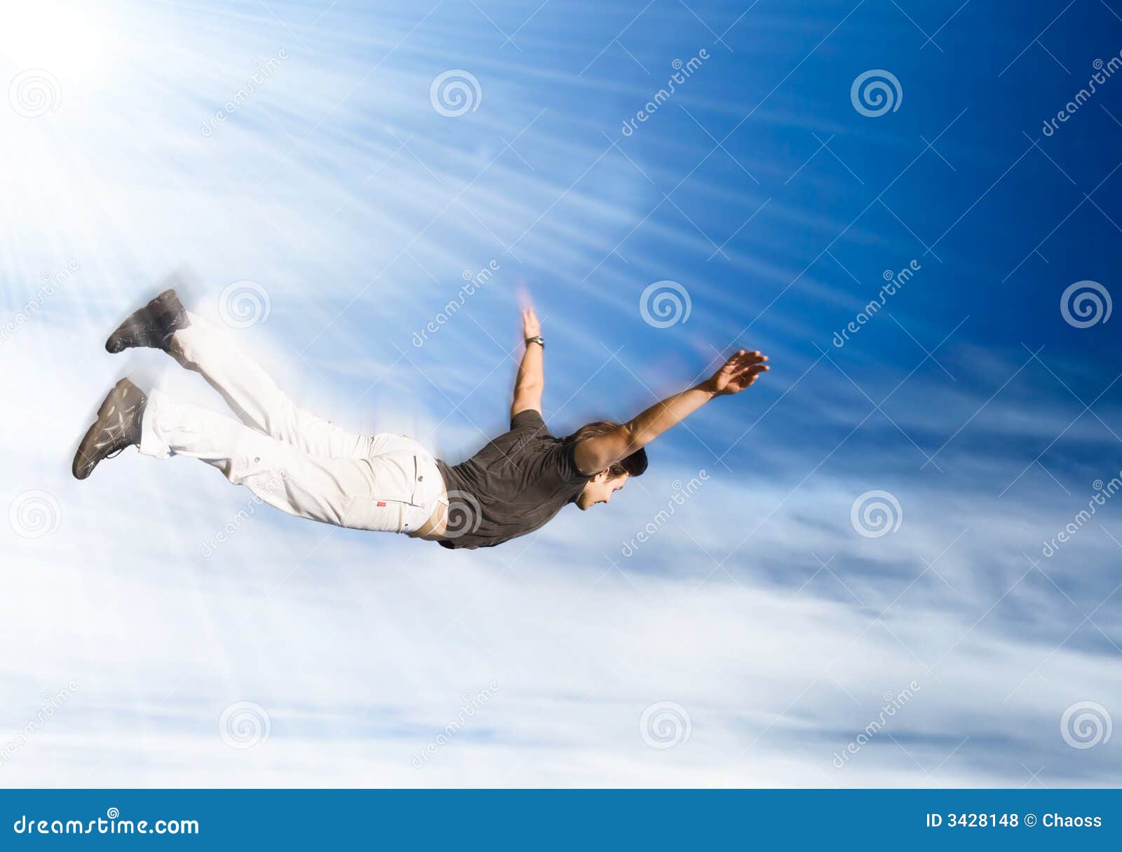 Flying Man Royalty Free Stock Photos - Image: 3428148