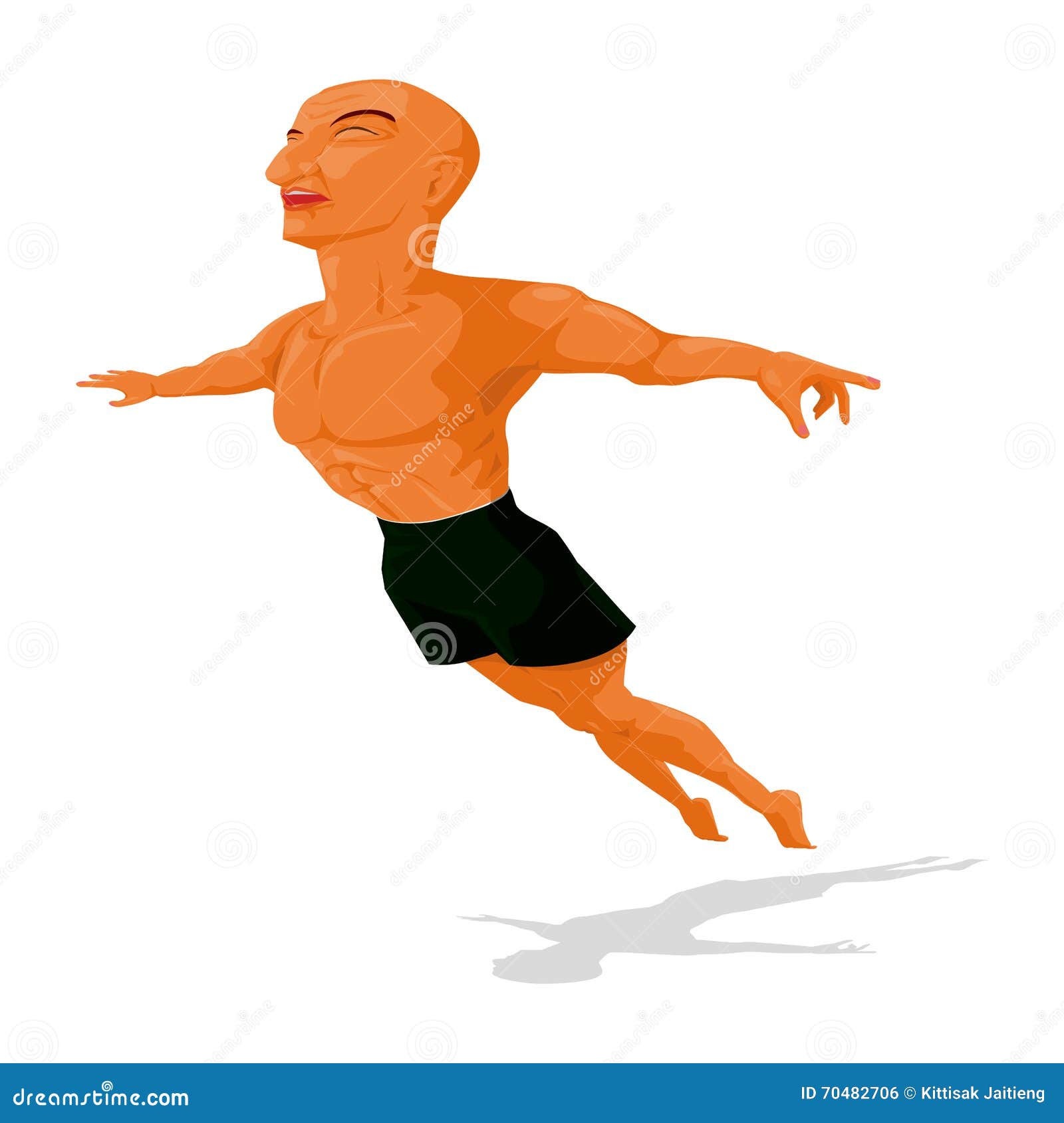 Flying man stock vector. Illustration of isolate, isolated - 70482706