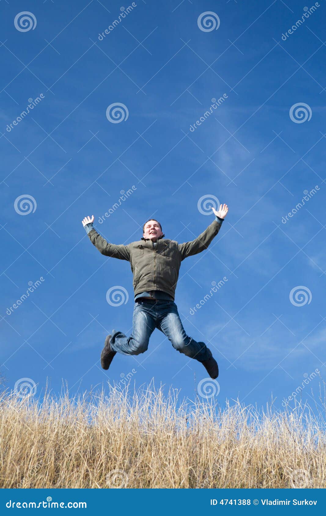 Flying man over the field stock photo. Image of successful - 4741388