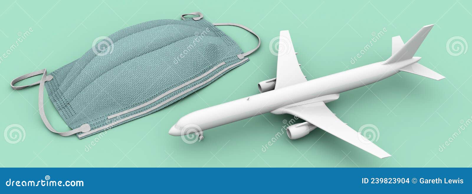 Flying with Masks Concept 3d Render Stock Illustration - Illustration ...